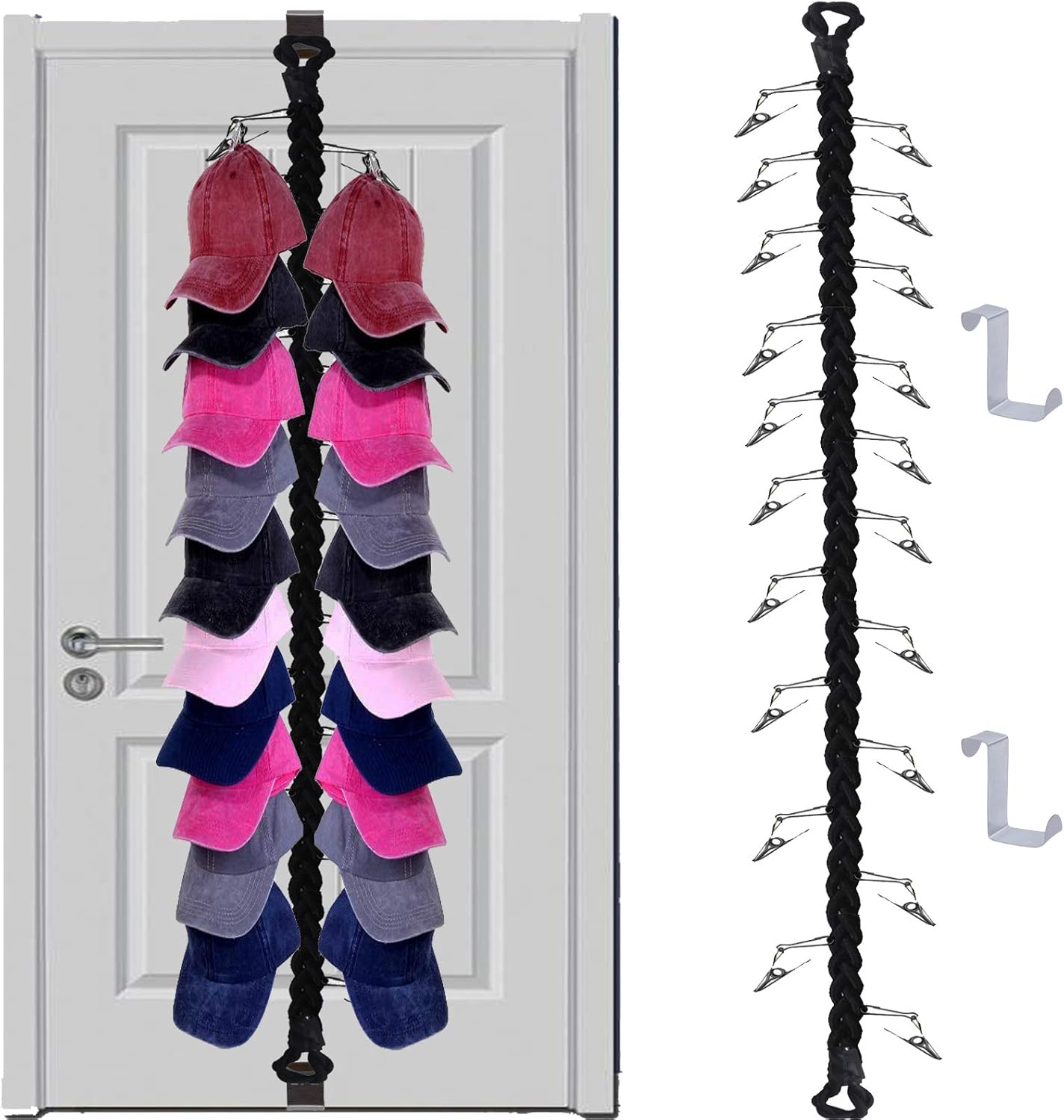 Amazon.com: Over Door Hanging Cap Keeper Closet Cap Racks Hats Holders ...