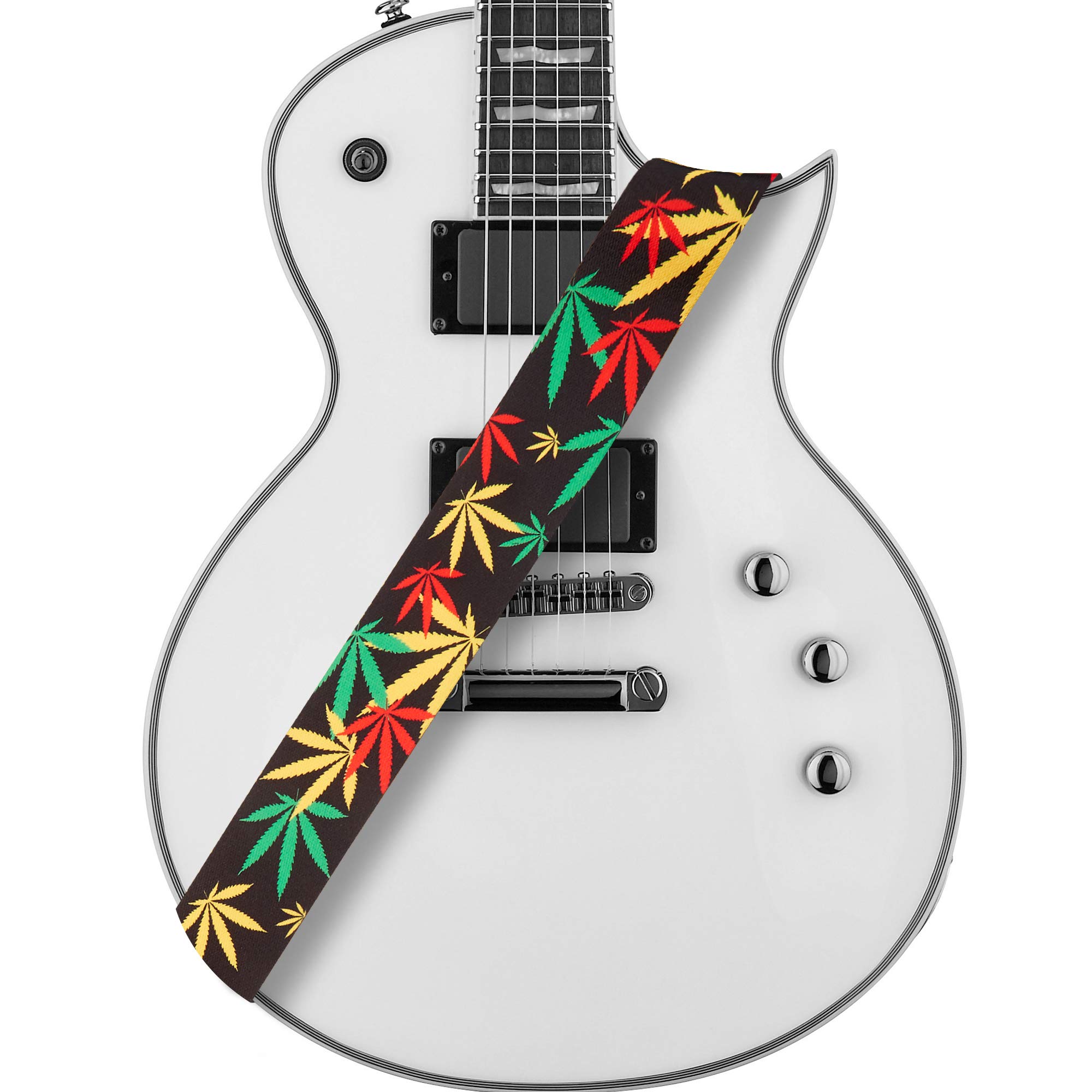 Snapklik.com : Amumu Reggae Marijuana Leaf Guitar Strap For Acoustic ...