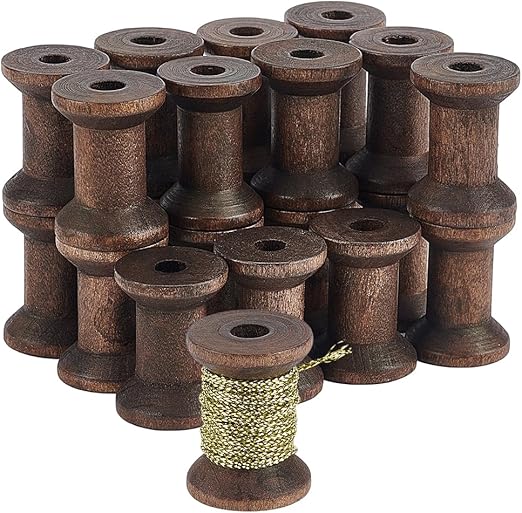 Amazon.com: BENECREAT 30Pcs Antique Wooden Empty Spools, 1.18" Empty ...
