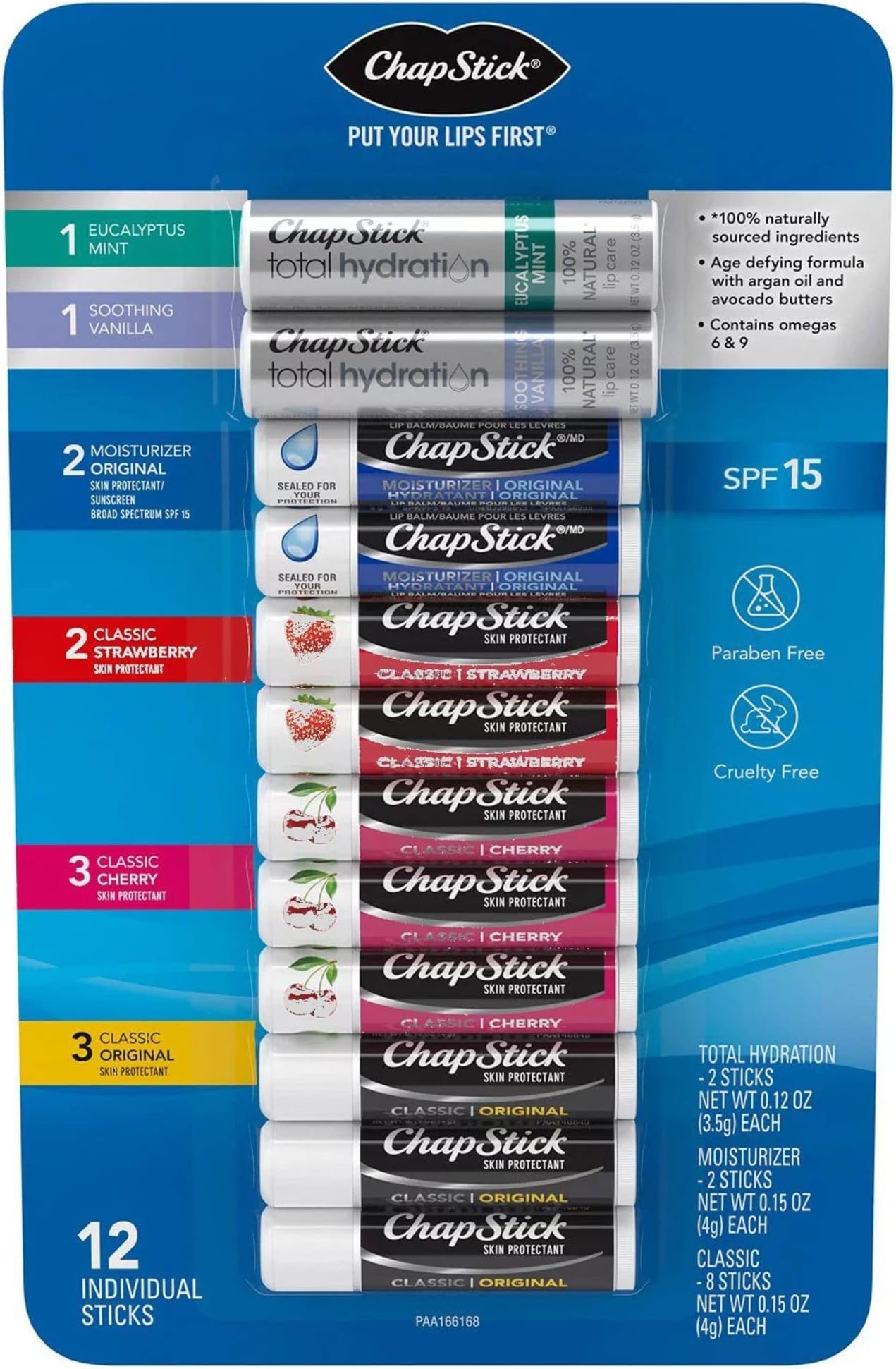 Amazon.com : ChapStick Variety Pack Classic Original, Cherry ...