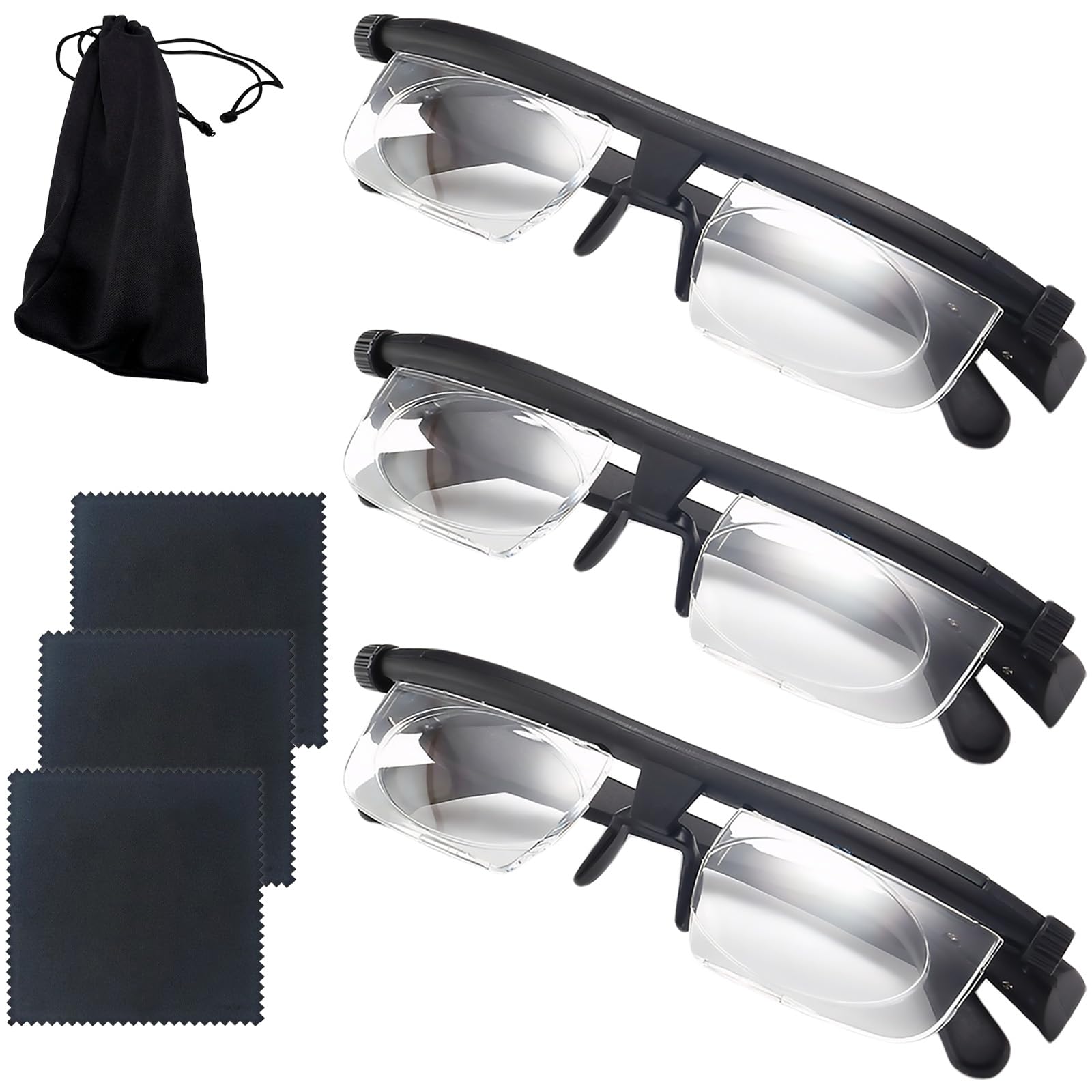 Guegine Adjustable Focus Glasses,3 Adjustable Glasses for Men ...