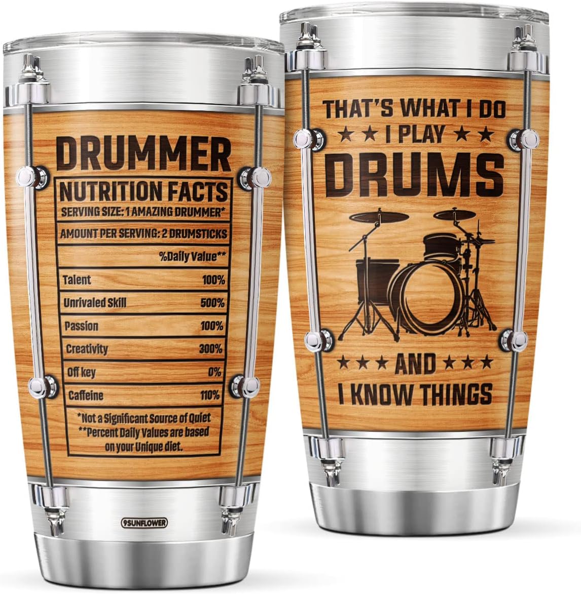 Amazon.com | HBVSTH Drummer Gifts Drummer Nutrition Facts 20oz ...