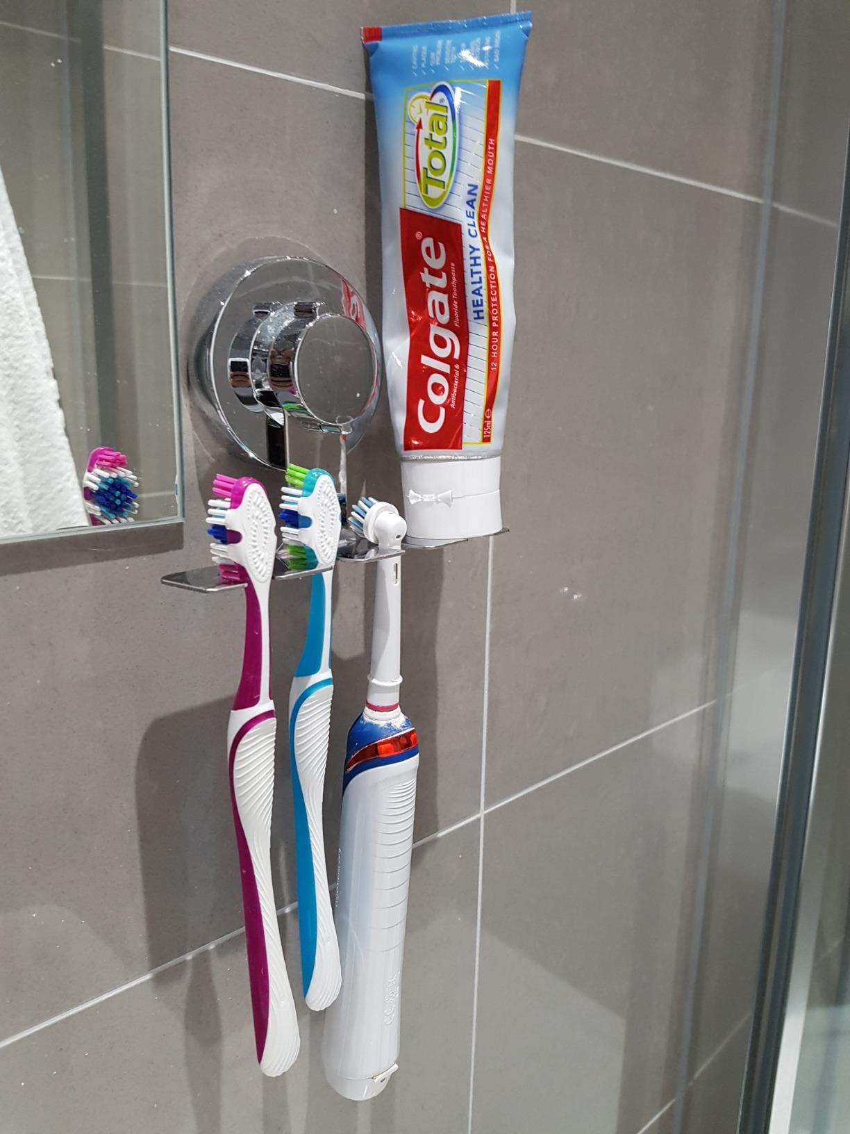 Toothbrush Holder Suction Cup MIRROR, WALL, TILE, any surface mount ...