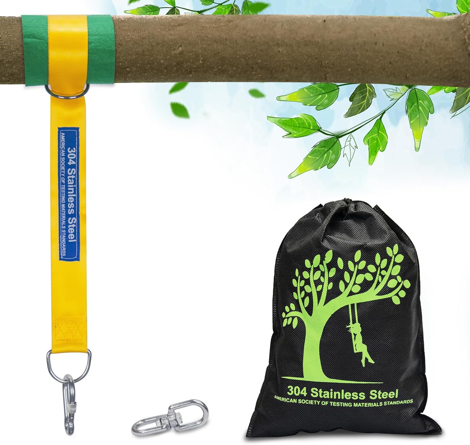 Amazon.com: Safe Tree Swing Straps Hanging Kit with Two Alloy ...