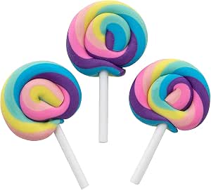Amazon.com: MINI CANDY LOLLIPOP ERASERS - Stationery - 24 Pieces ...
