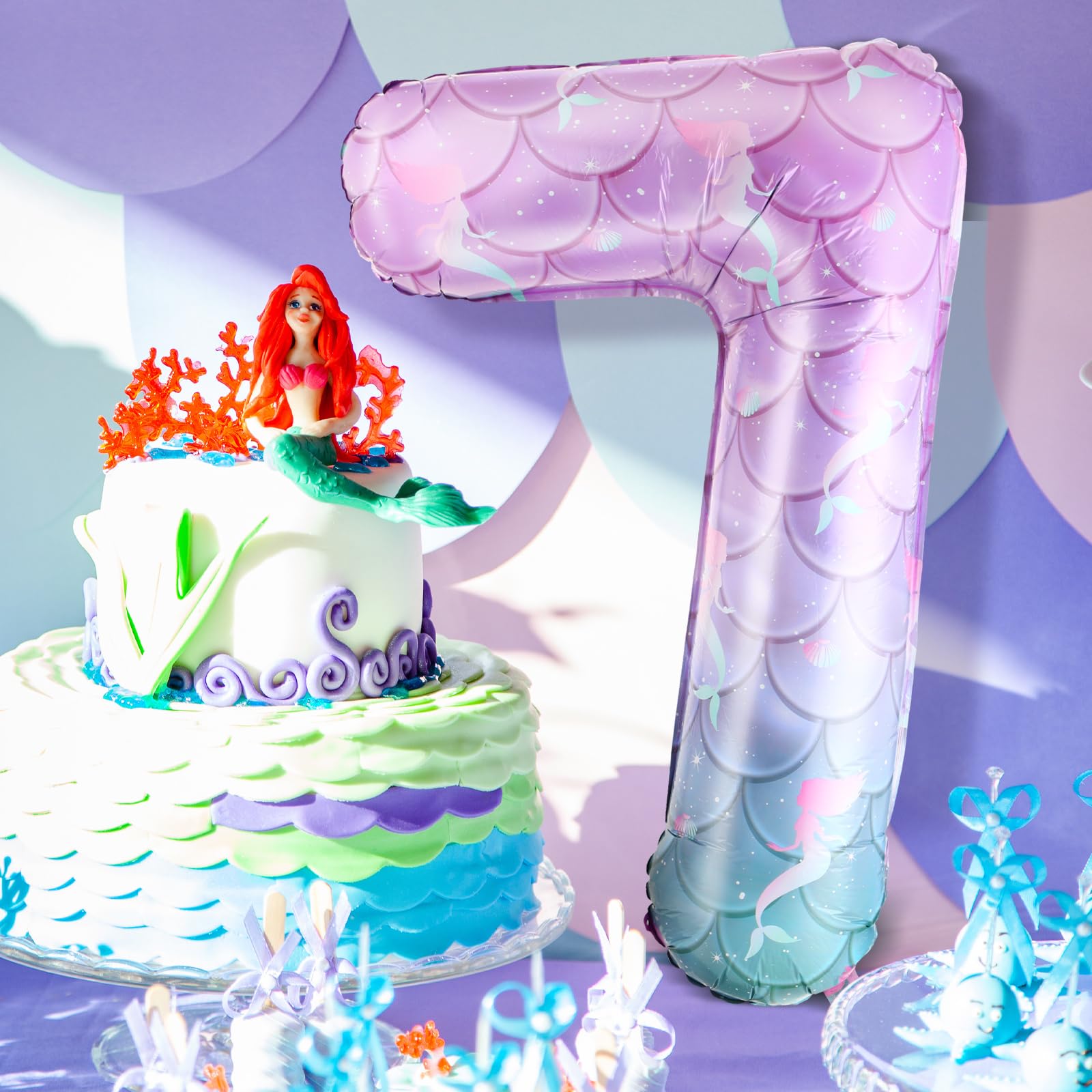 Snapklik.com : 40 Inch Giant Mermaid Number 7 Birthday Balloons Mermaid ...