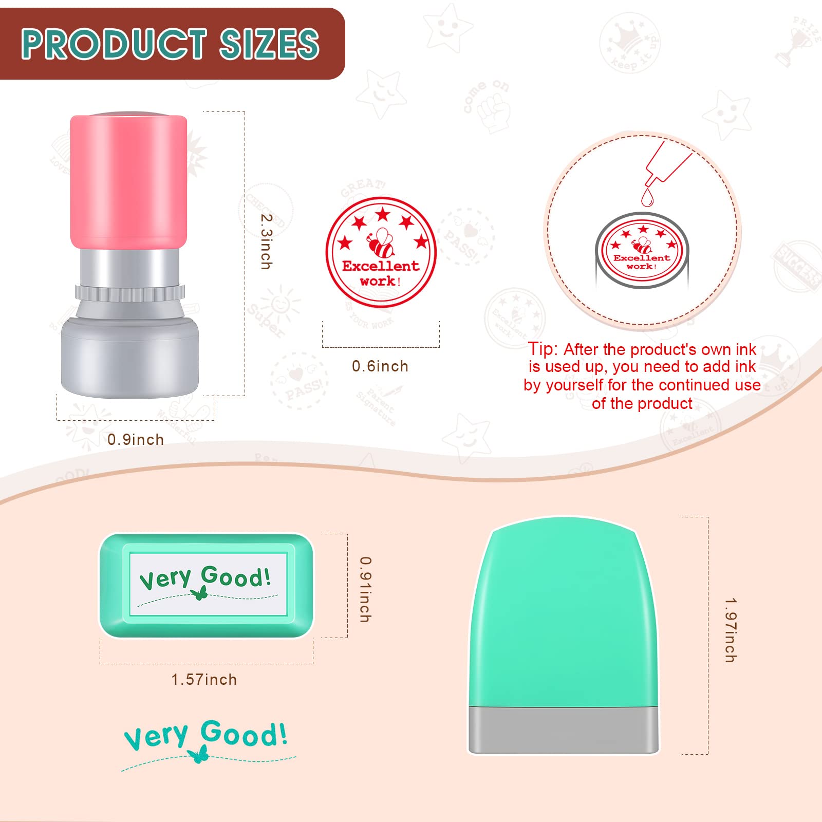 Snapklik.com : 24 Pcs Teacher Stamps For Classroom Elementary ...