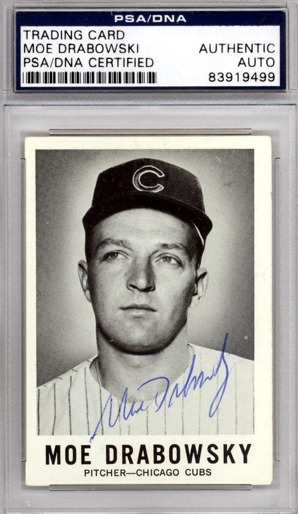 Moe Drabowsky Autographed Signed 1960 Leaf Card #68 Chicago Cubs - PSA ...