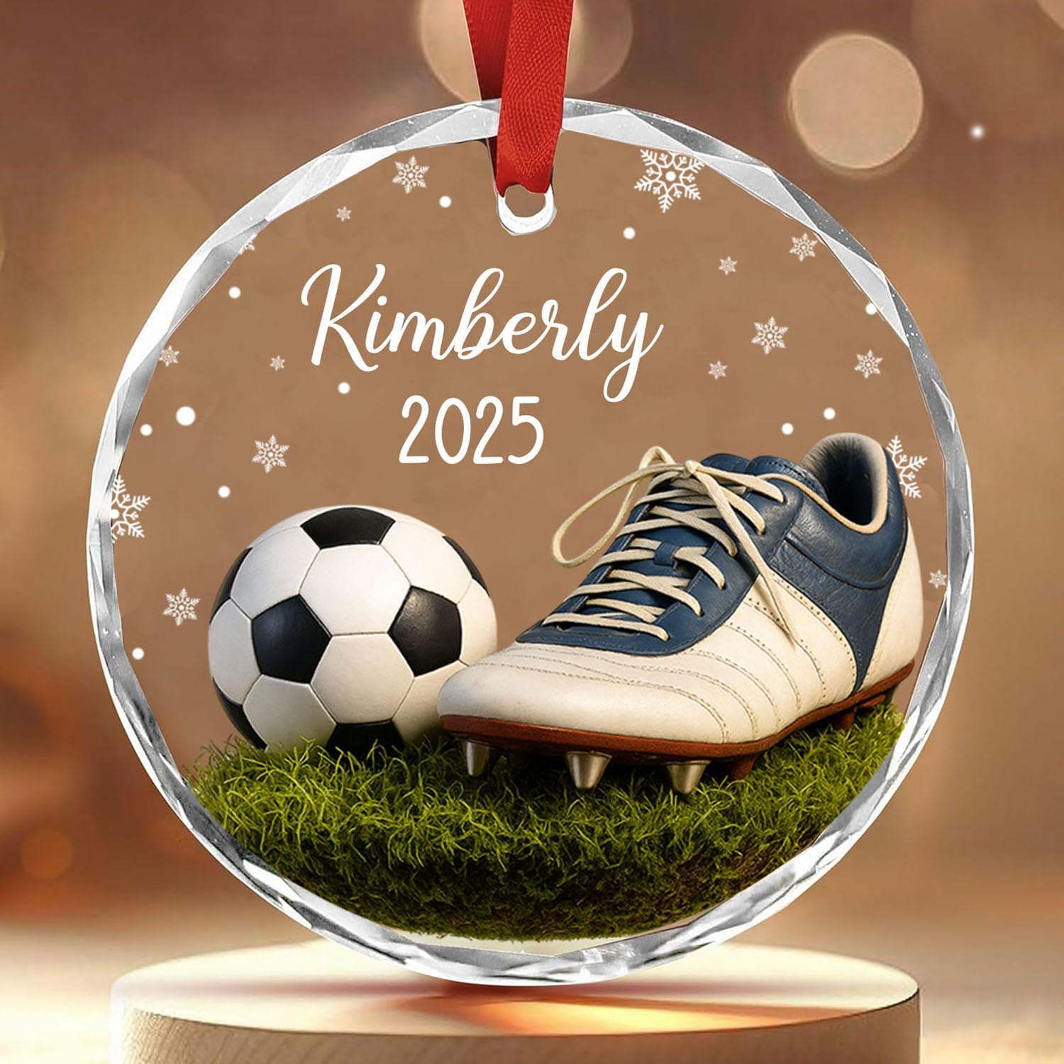 Amazon.com: NAZENTI Personalized Soccer 3D Glass Christmas Ornament ...