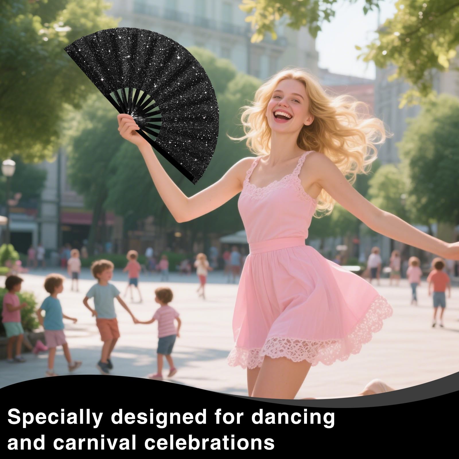 Snapklik.com : INABULETWO 13 Inchs Large Rave Fan Popping Fan Clacking ...