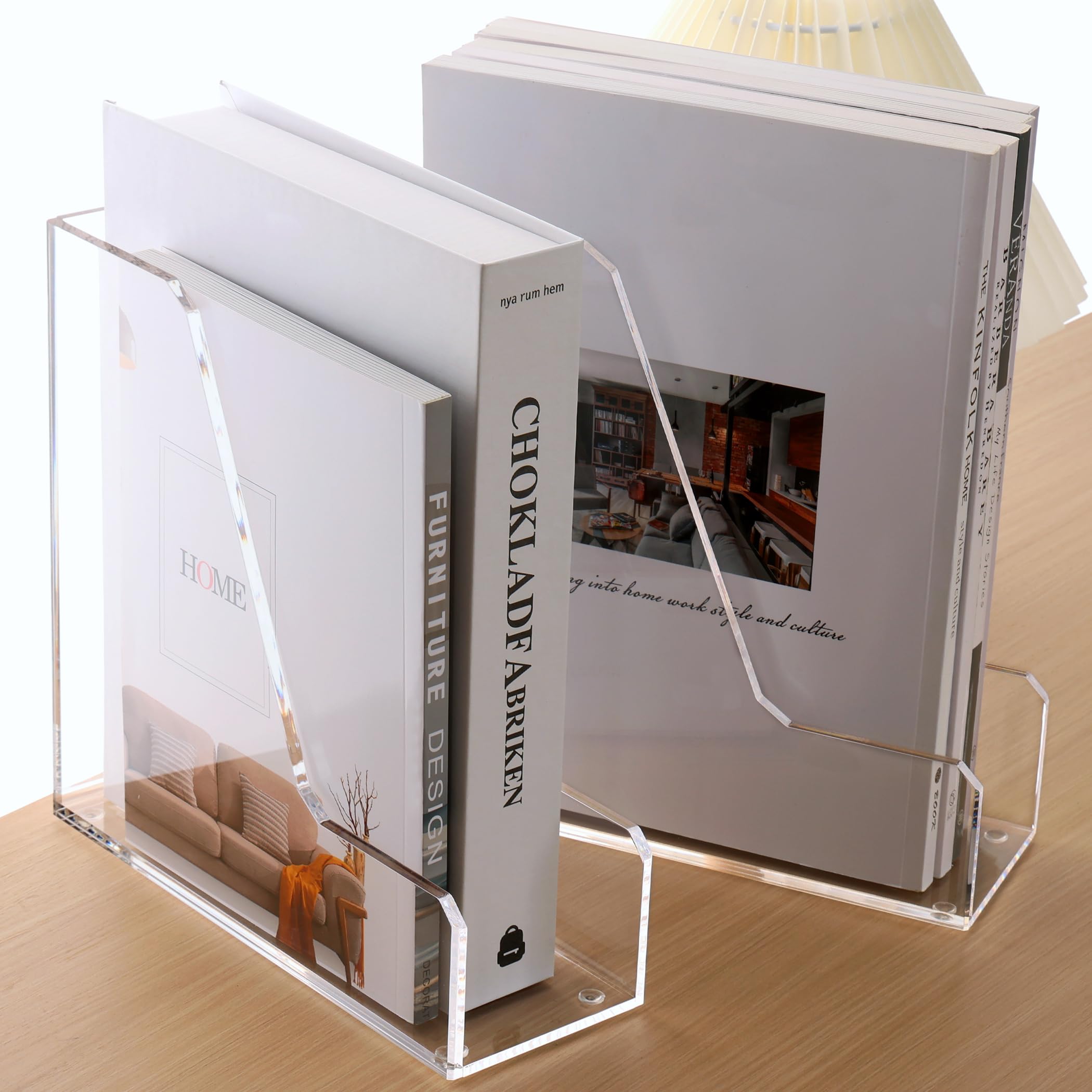 Amazon.com : HeZone Acrylic Magazine Holder Magazine Rack File Holder ...