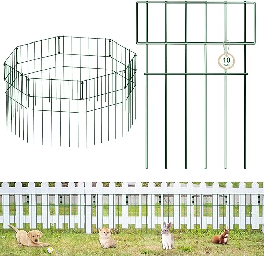 Amazon.com : YALINKA 10Pcs Green Decorative Garden No Dig Fence ...