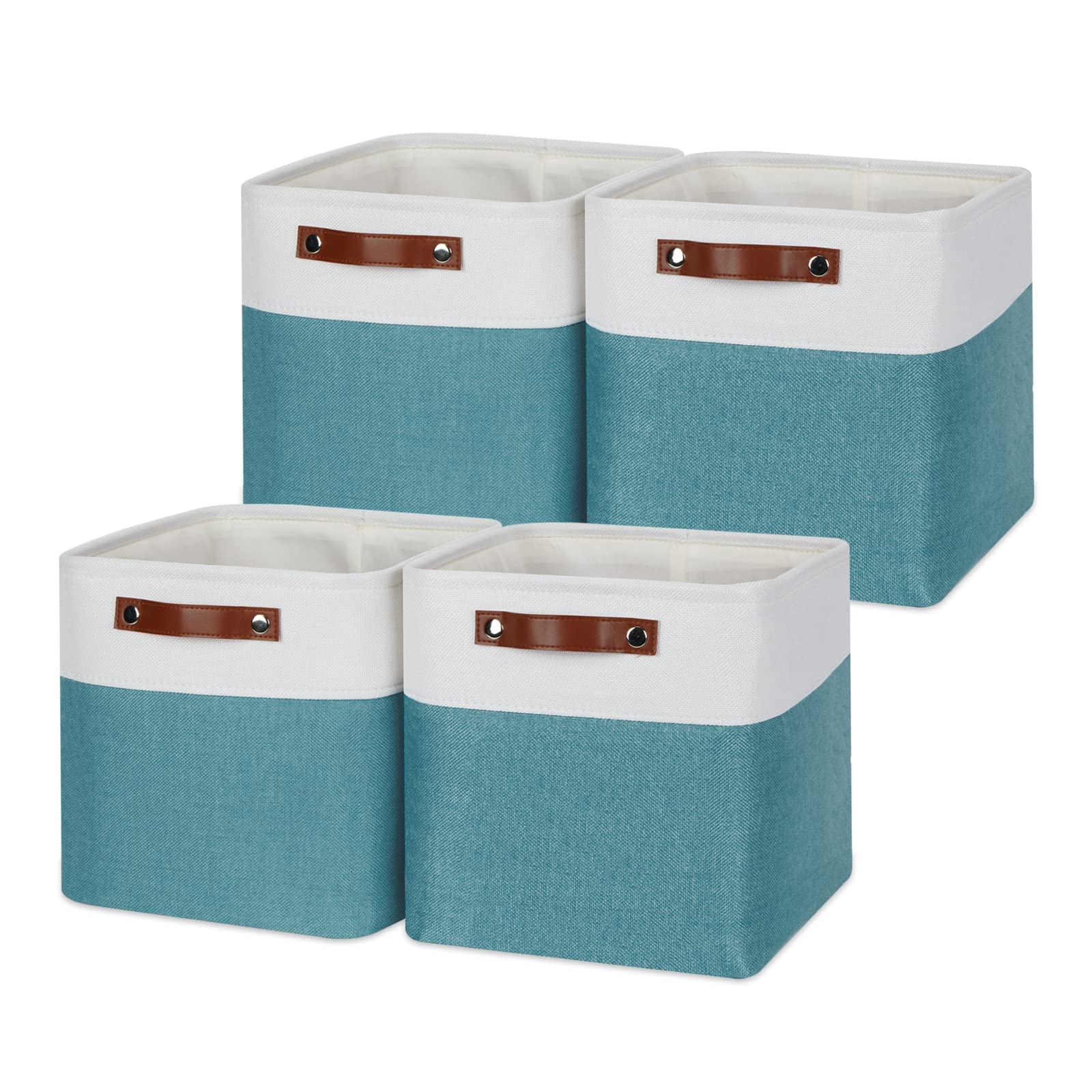 Temary 11 Inch Cube Storage Bins Cubes Storage Baskets 4 Pack Fabric ...