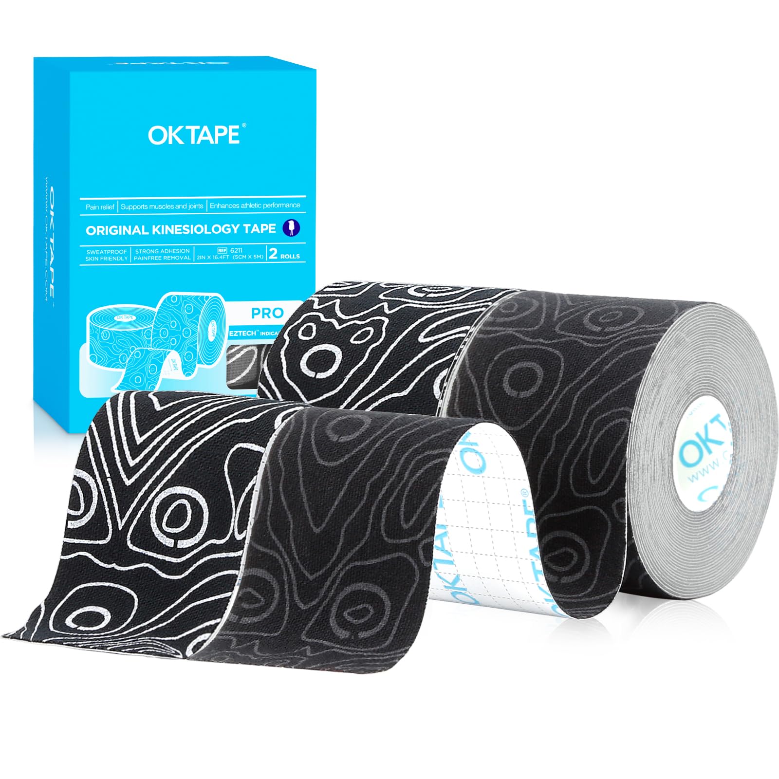 Amazon.com: OK TAPE PRO Kinesiology Tape, 2inch x Long Roll 16ft Free ...