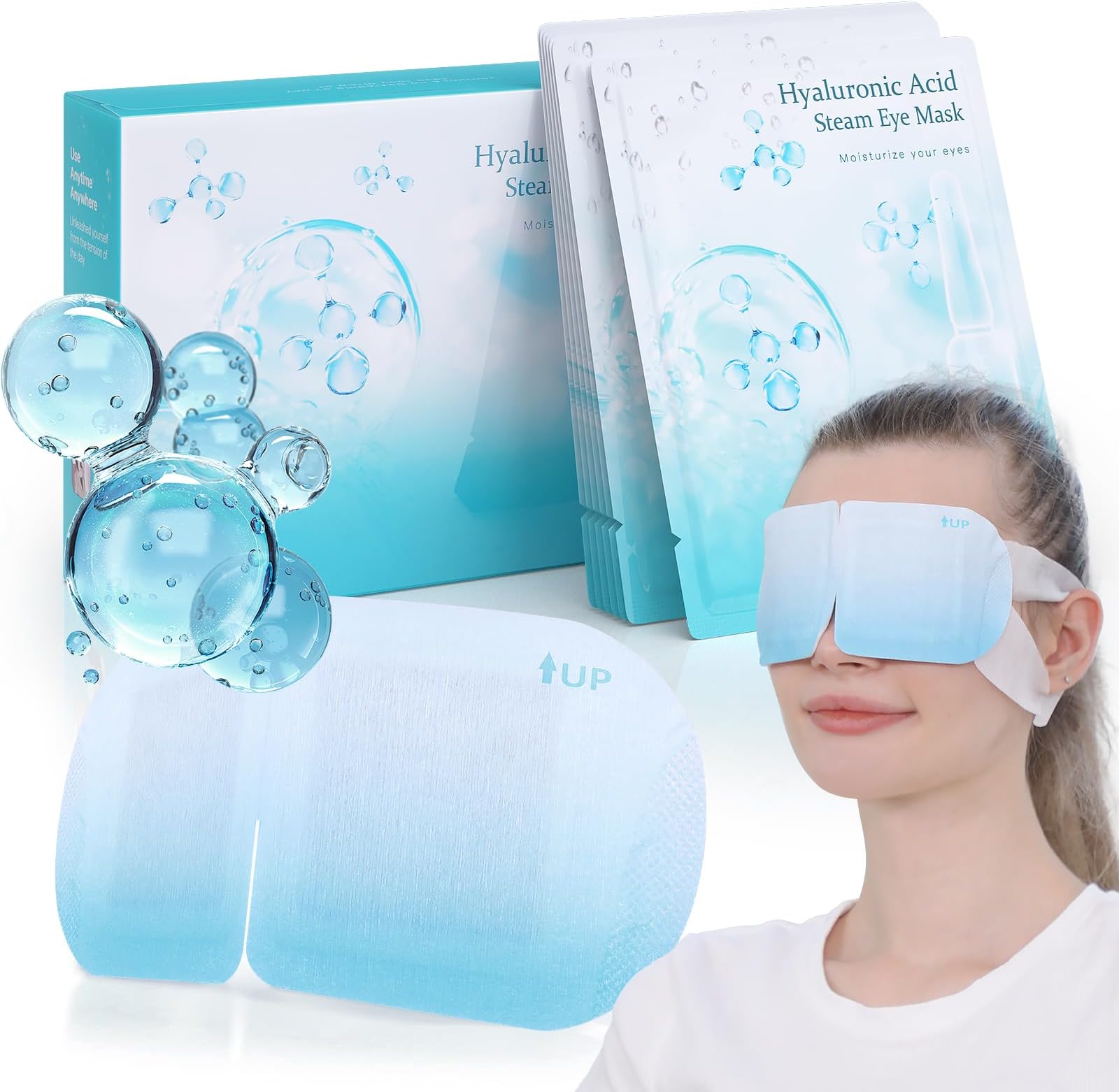 Amazon.com : LC-dolida 14 Packs Hyaluronic Acid Steam Eye Mask Heated ...