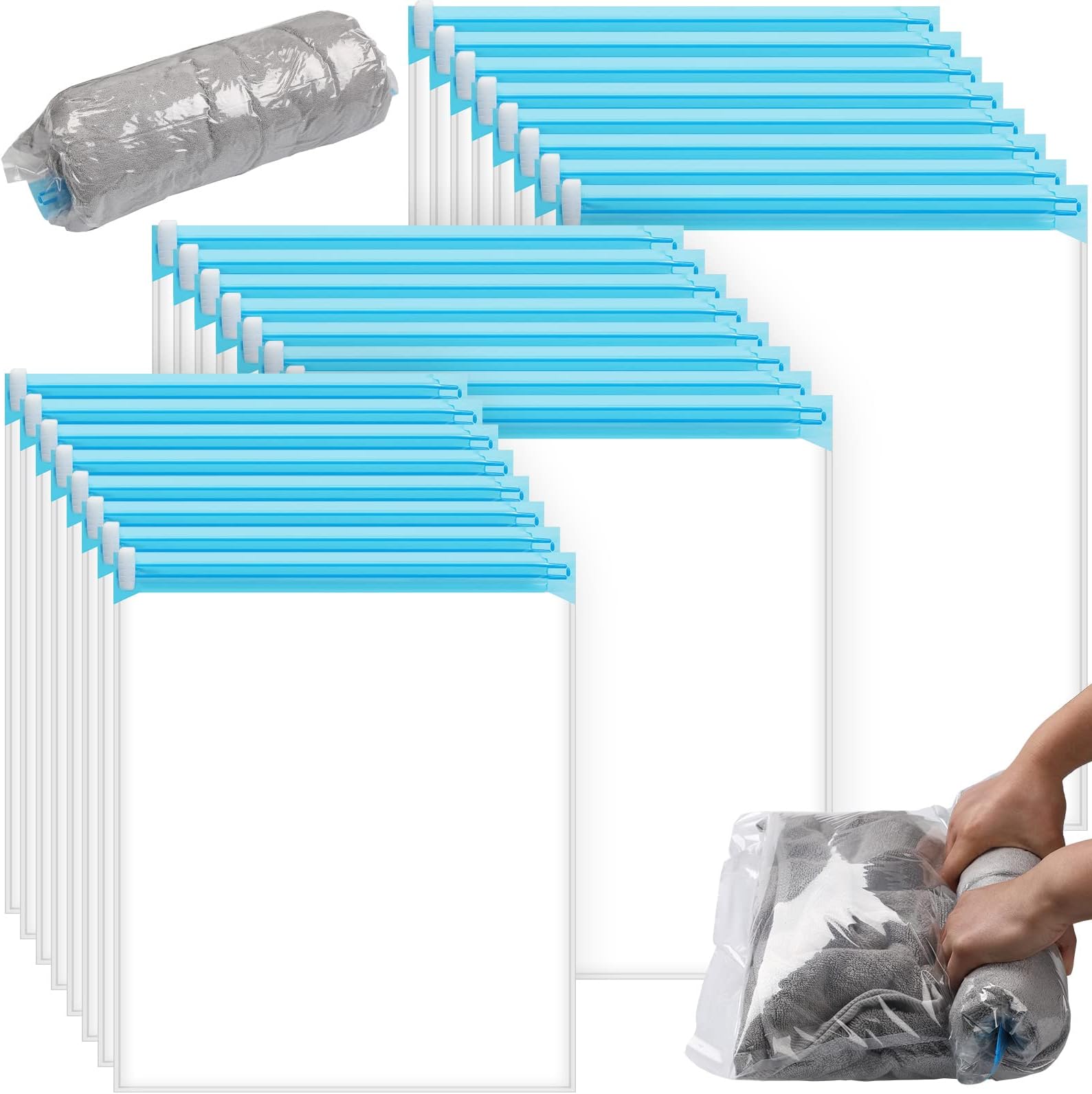 Amazon.com: 12 Bags + 8 Travel Storage Bags for Clothes - Compression ...