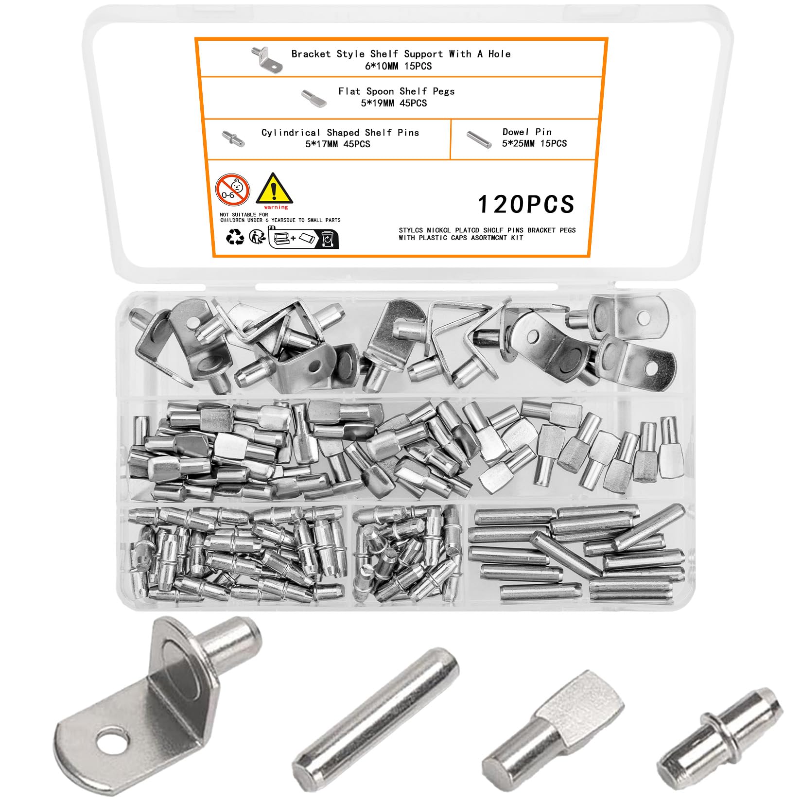 zrfgbxim 120 x Shelf Pins Shelf Support Pegs, Cupboard Shelf Pegs ...