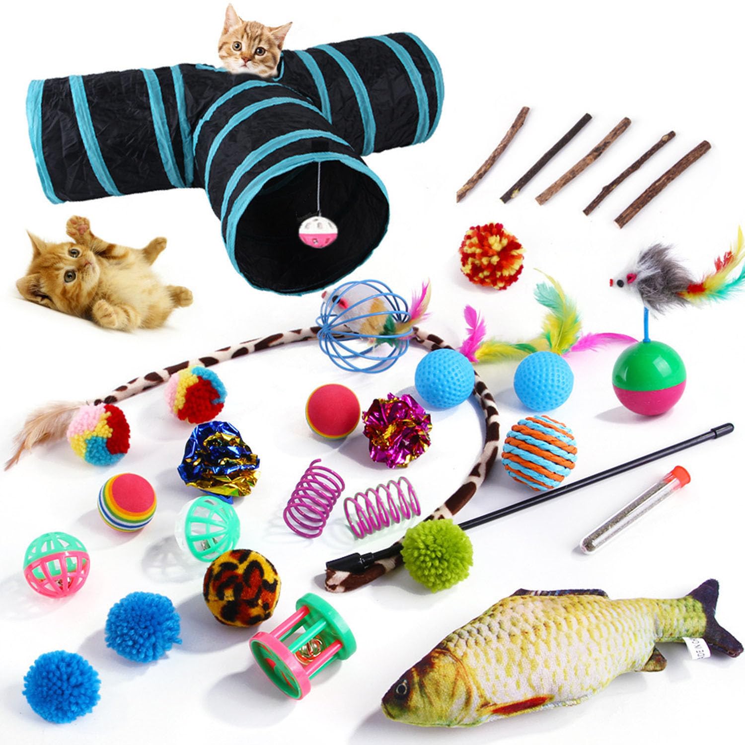 30PCS Cat Toys Kitten Toys Catnip Cat Toys Interactive Cat Stuff Cat ...