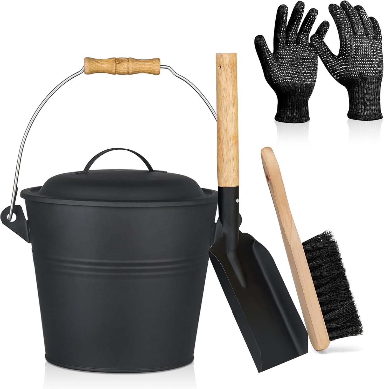 Amazon.com: Ash Bucket with Lid, Fireplace Tools Set Mini Ash Bucket ...