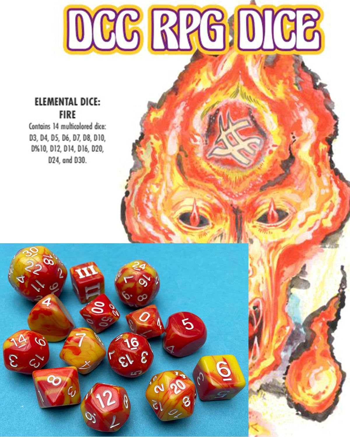 Amazon.com: DCC RPG Dice Set Elemental Dice: Fire: 9781956449945: Stroh ...