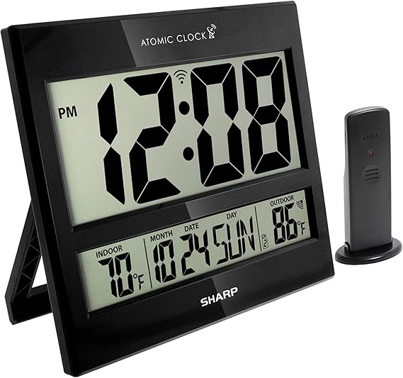 Amazon.com: Sharp Atomic Clock - Never Needs Setting! - Jumbo 3" Easy ...