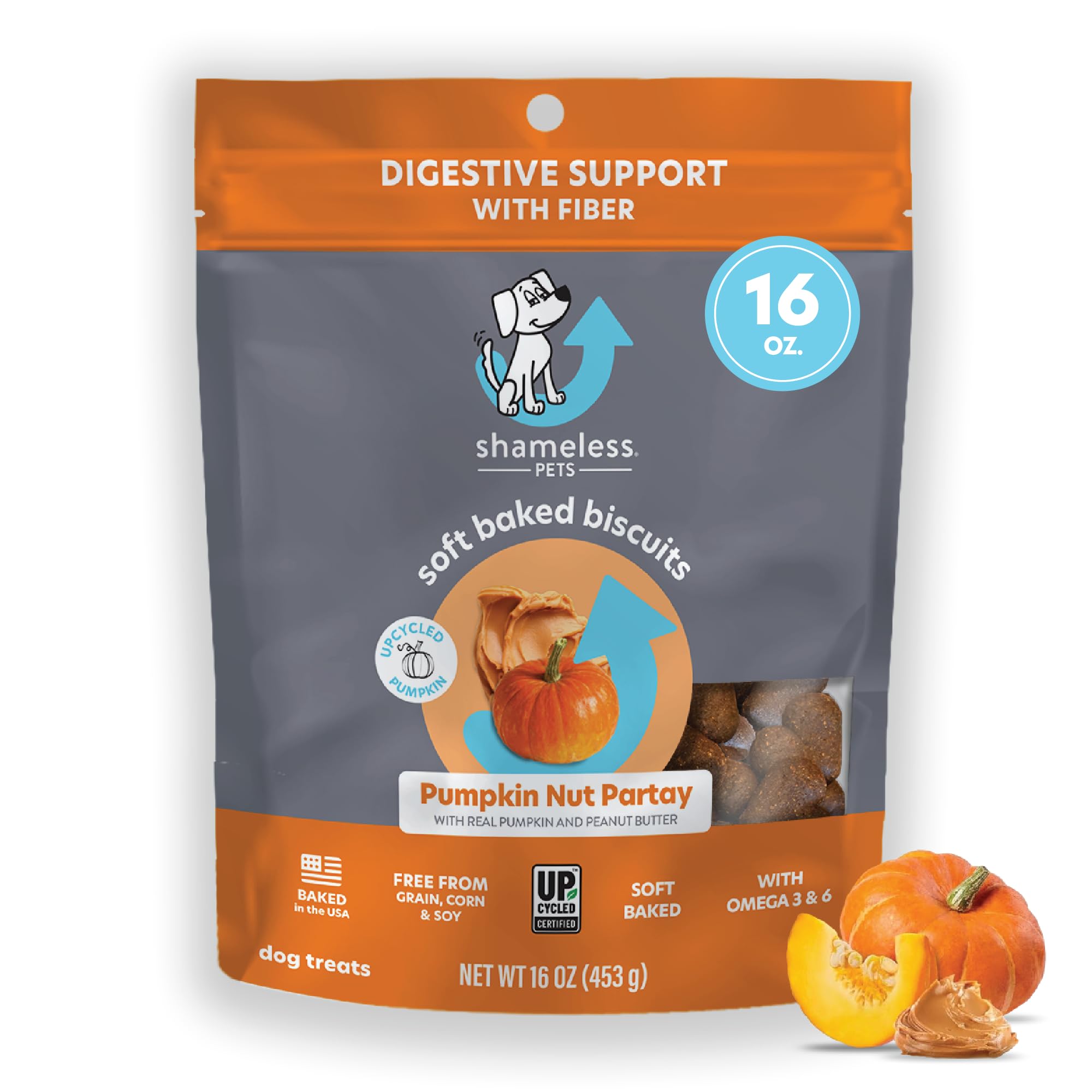 Shameless Pets Soft-Baked Dog Treats, Pumpkin Nut Partay - Natural ...