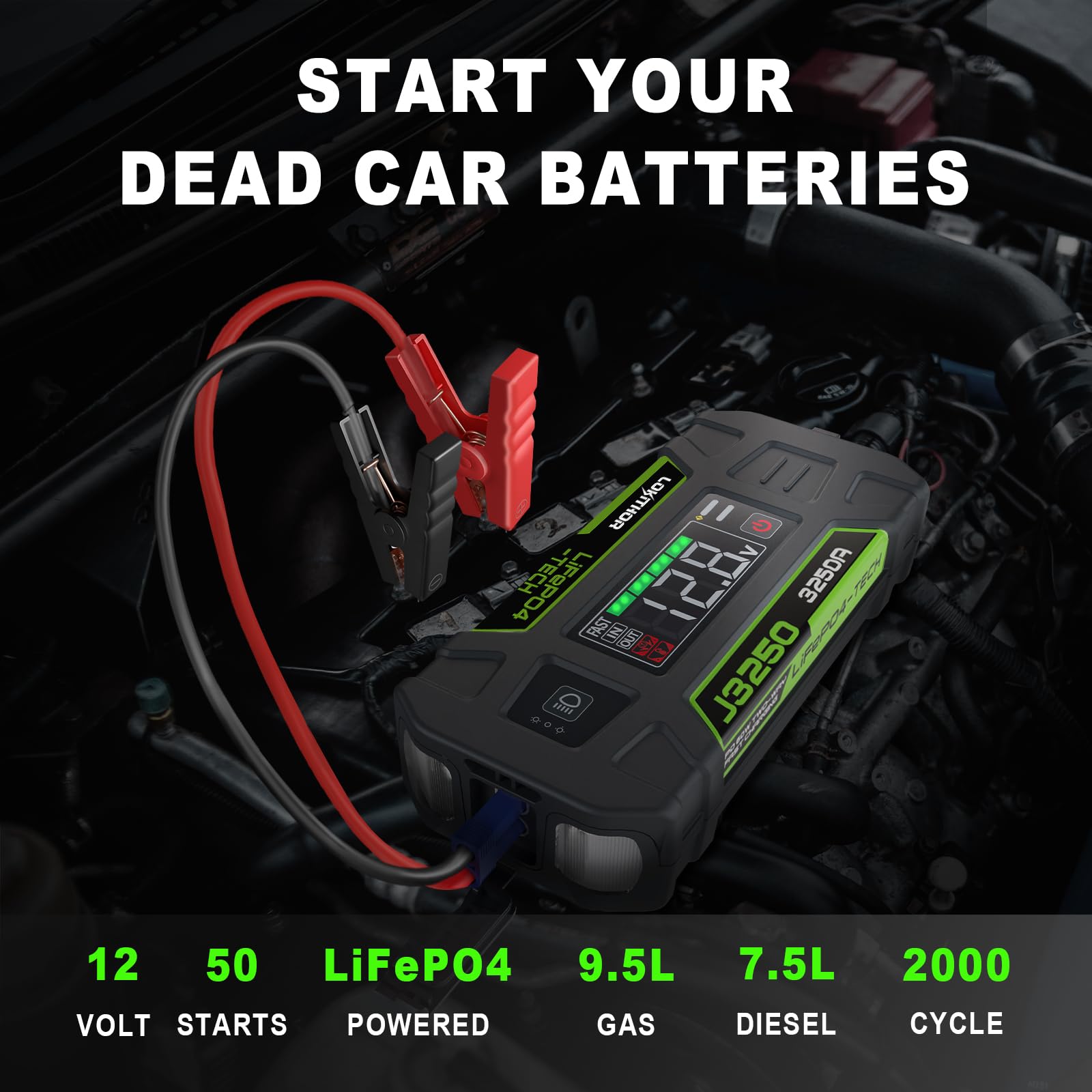 Snapklik.com : LOKITHOR J3250 12V Jump Starter Lithium Iron Phosphate ...