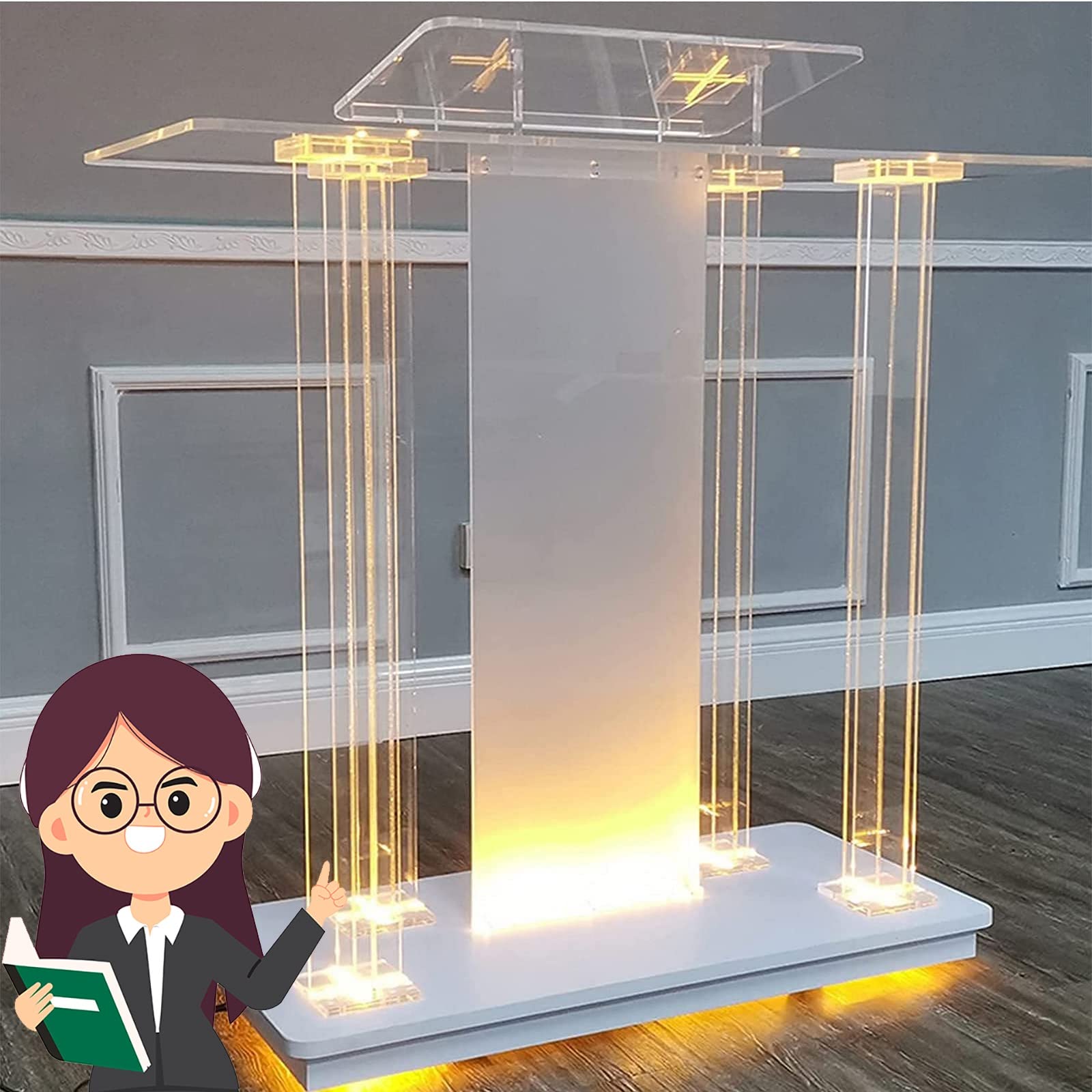 Buy Vardeau Podium Stand Pulpits for Churches with LED Light ...