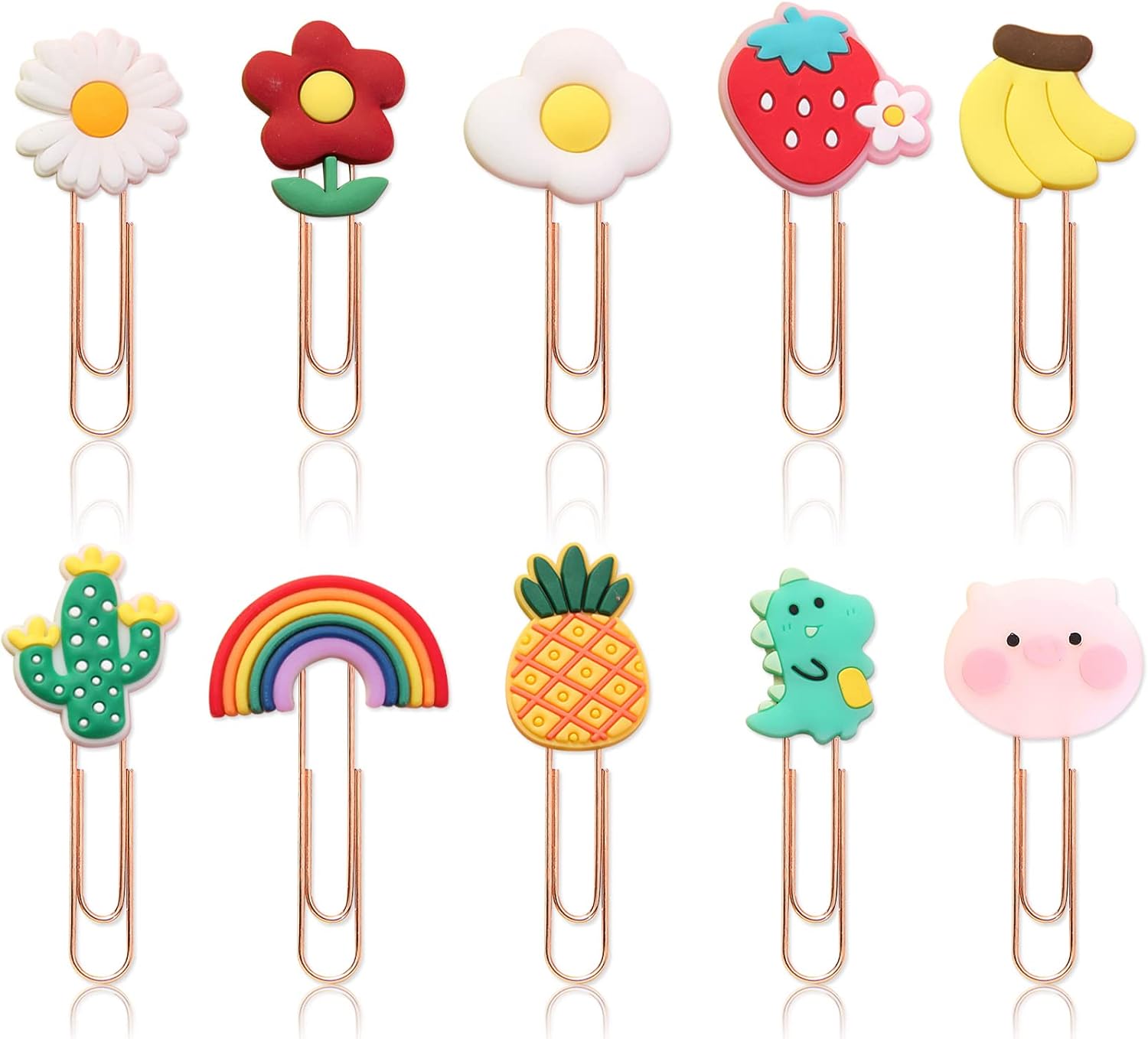 10pcs Bookmark Colorful Paper Clips Bookmarks Funny Cute Page Markers ...