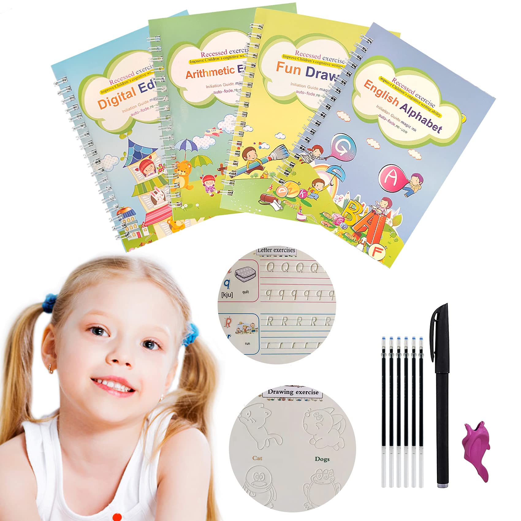 Buy 4pcs Magic Practice Copybook For Kids Reusable English Calligraphy buy-4pcs-magic-practice-copybook-for-kids-reusable-english-calligraphy