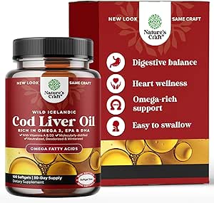 Amazon.com: Icelandic Cod Liver Oil Softgels - Wild Caught EPA DHA Omega 3 Fish Oil 1000mg ...