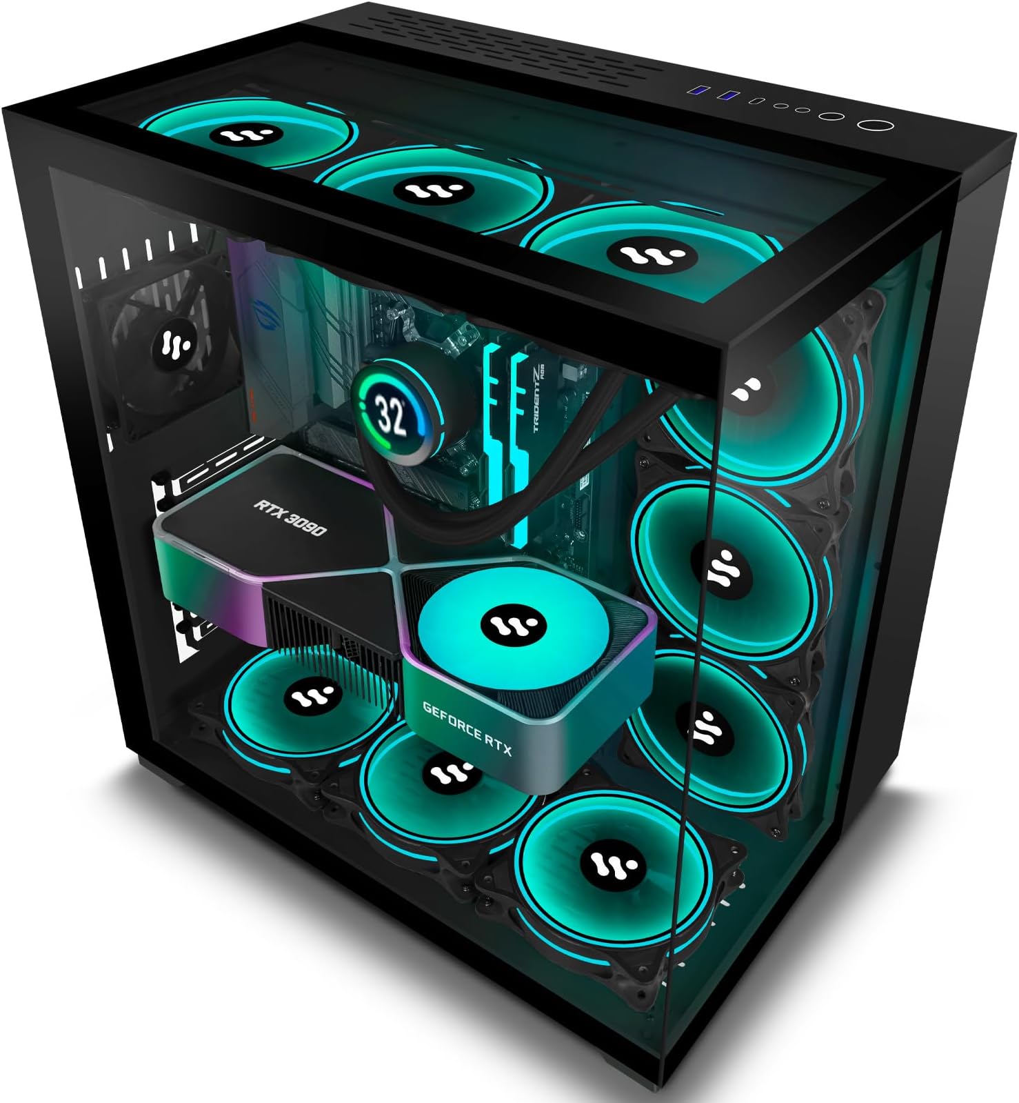 Amazon.com: KEDIERS PC Case 7 PWM Cases Fans,ARGB Mid Tower ATX Gaming ...