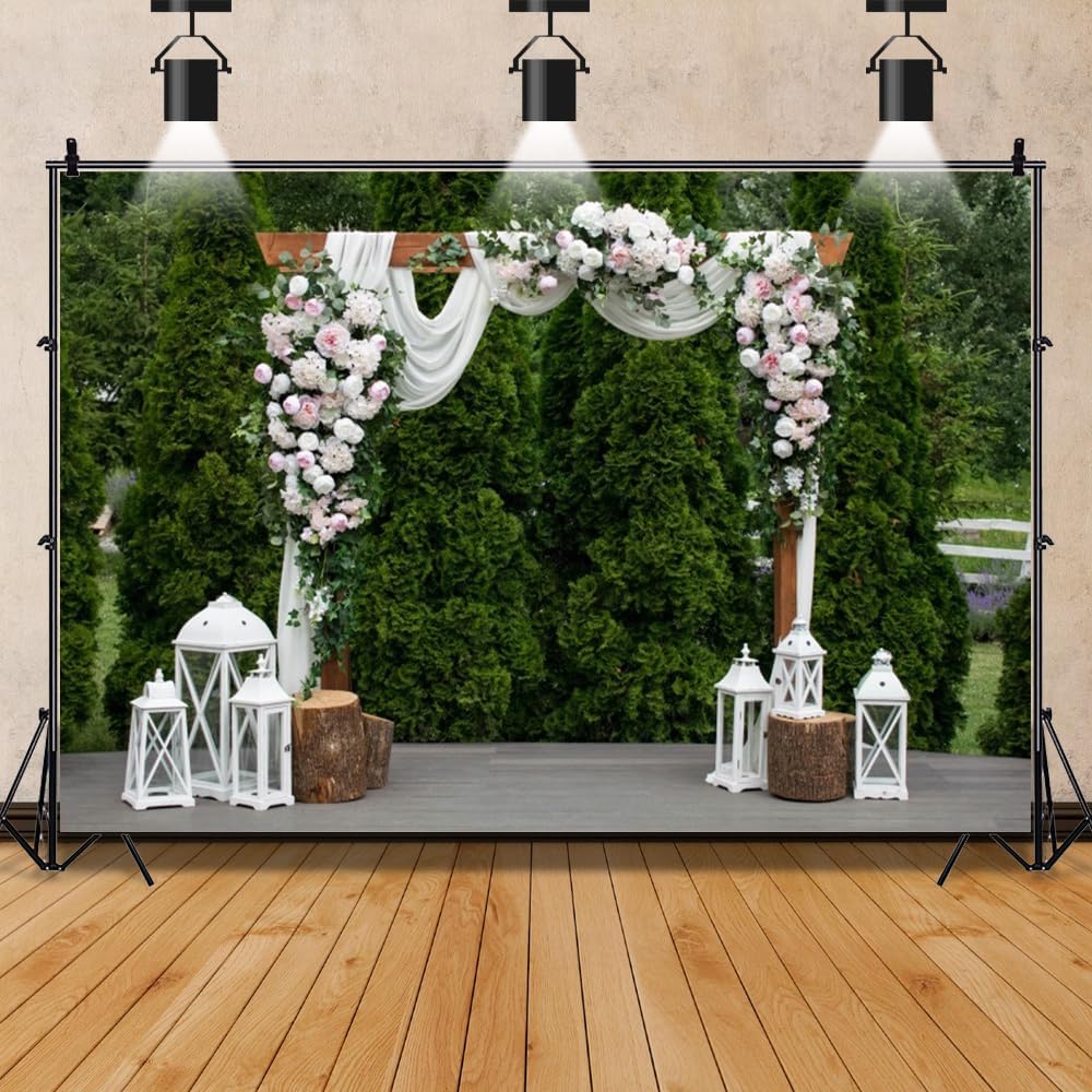 Amazon.com : EOA 7x5FT Flower Arch White Curtain Photography Backdrop ...