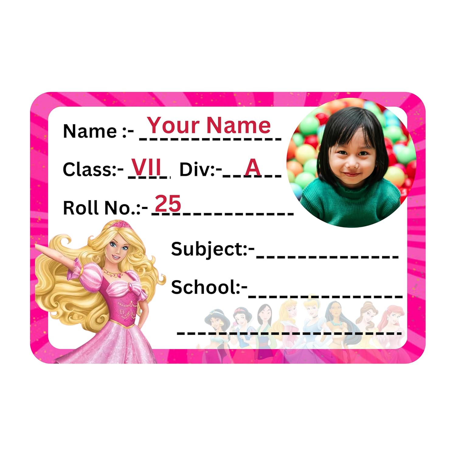 36 Pcs, Custom Name Slip Stickers with Your Kids Photo & Name, Custom ...