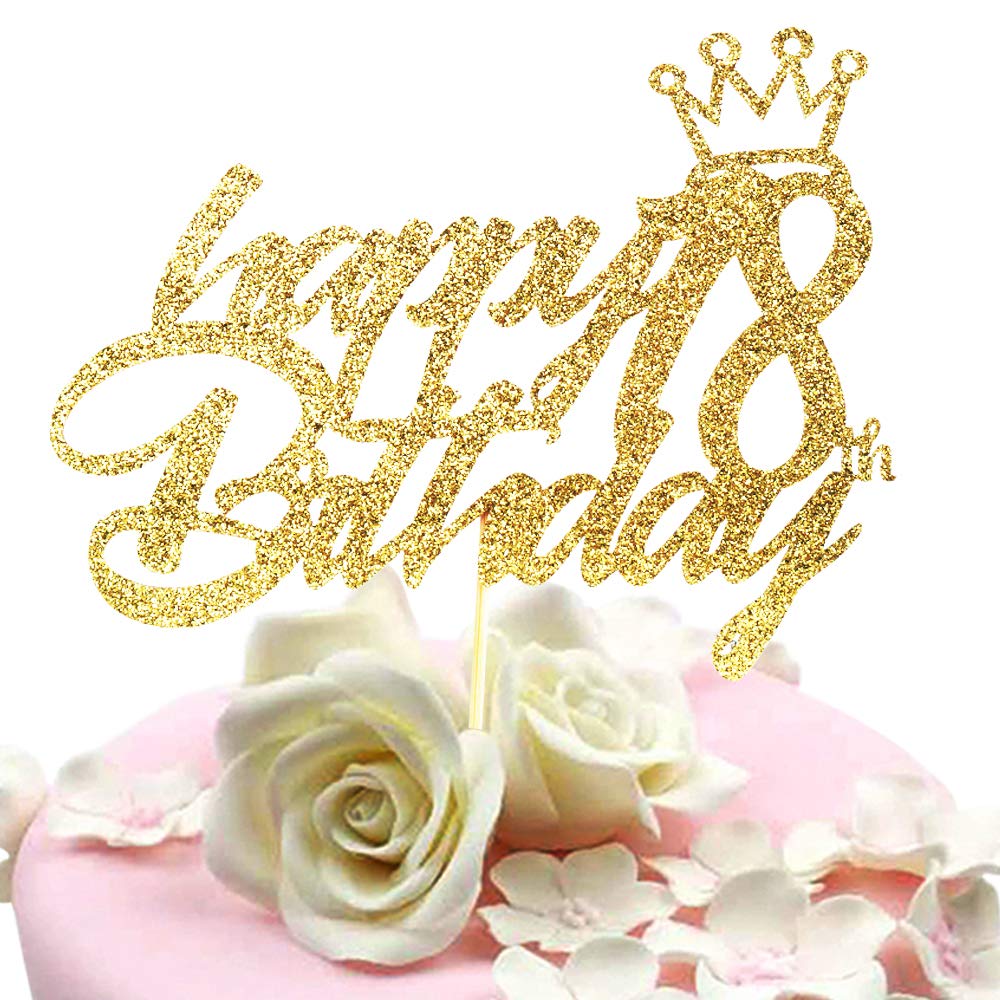 Font Golden Numbers 18th Queen Birthday Cake Topper Gold Glitter ...