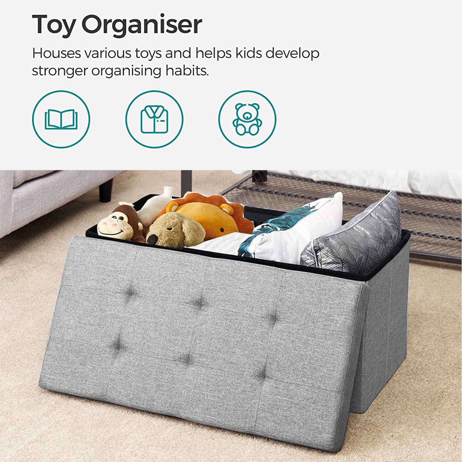 Ottoman Storage For Toys Single Folding Storage Ottoman Seater Toys