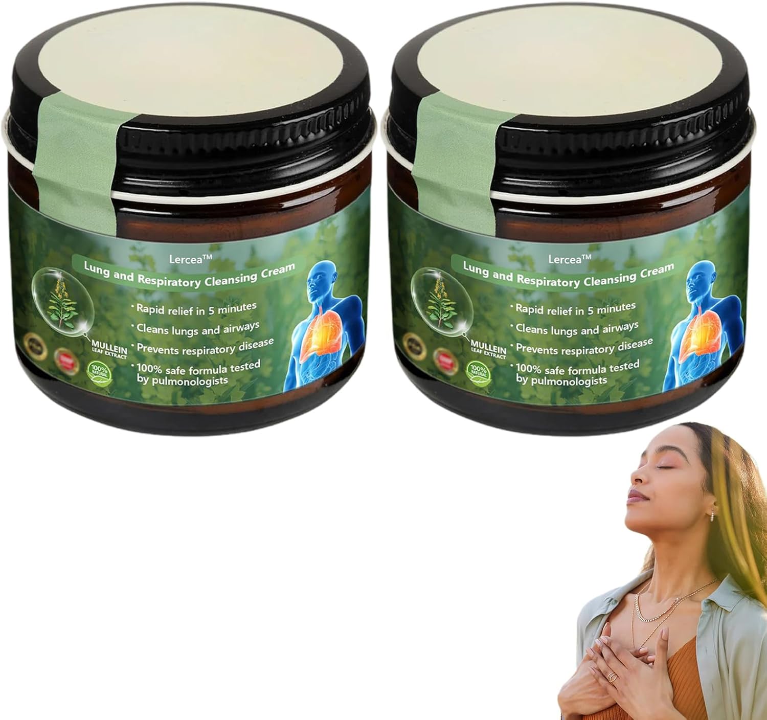 Lercea Mullein Clear Lung Repair Cream,Clear Lungs Extra Strength ...