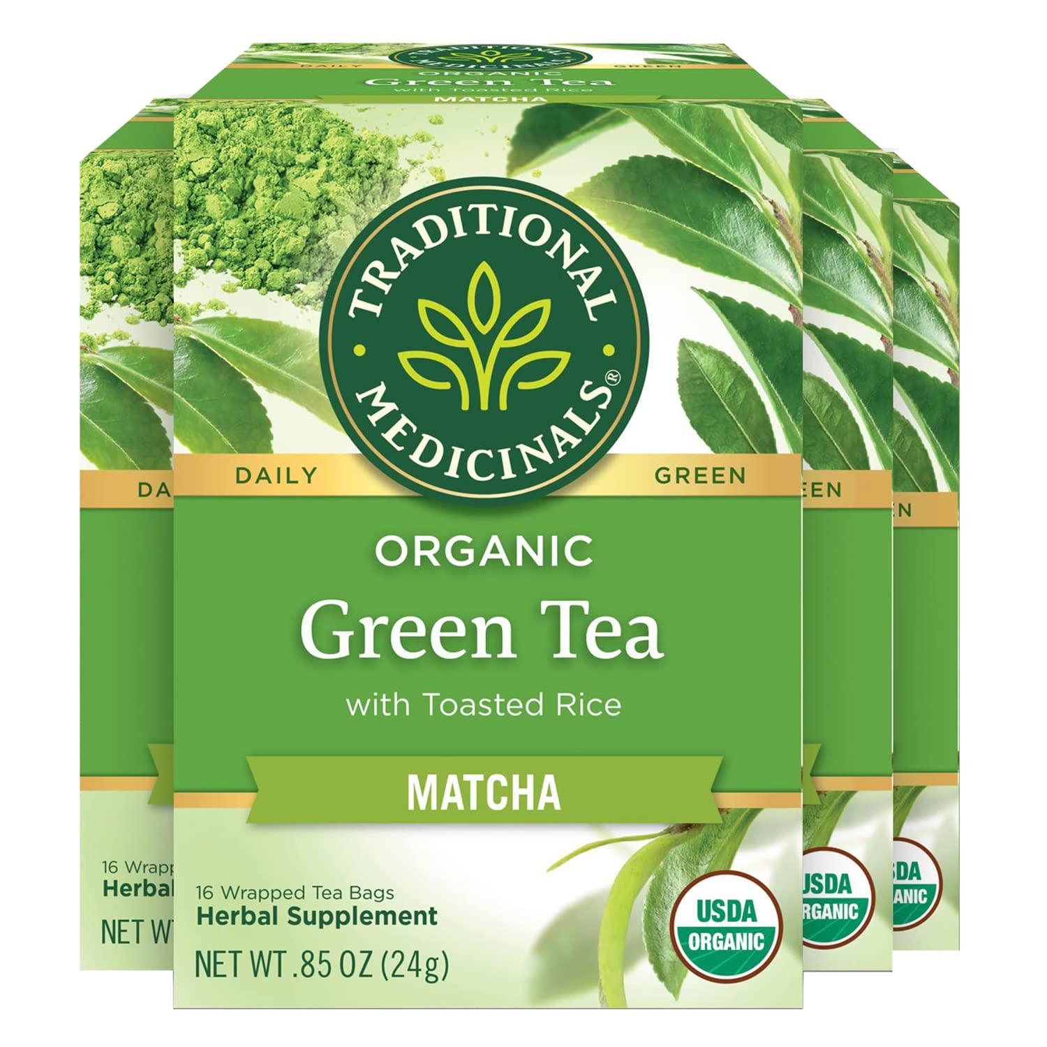 Amazon.com: Traditional Medicinals Organic Green Tea With Toasted Rice ...