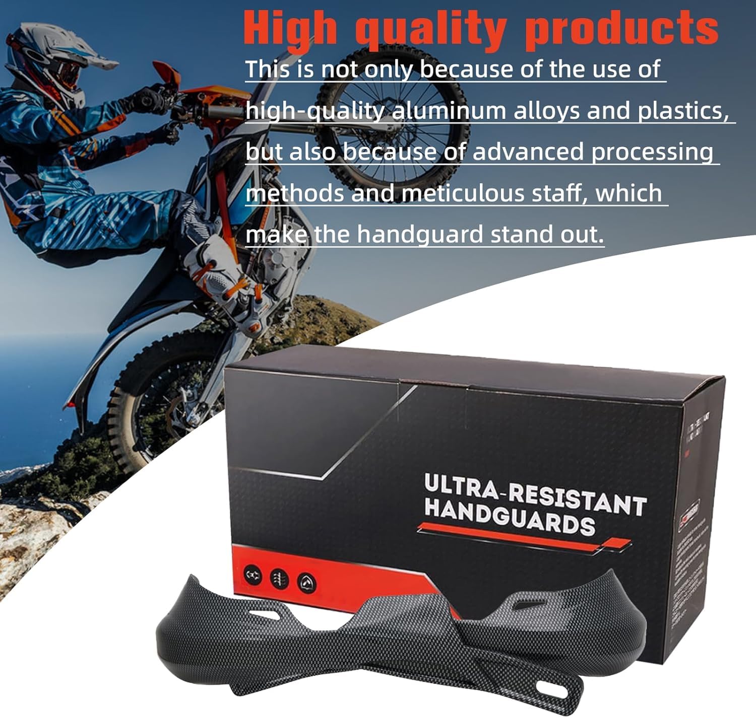 Snapklik.com : Dirt Bike Handguards,Transfer Imitation Carbon Fiber ...