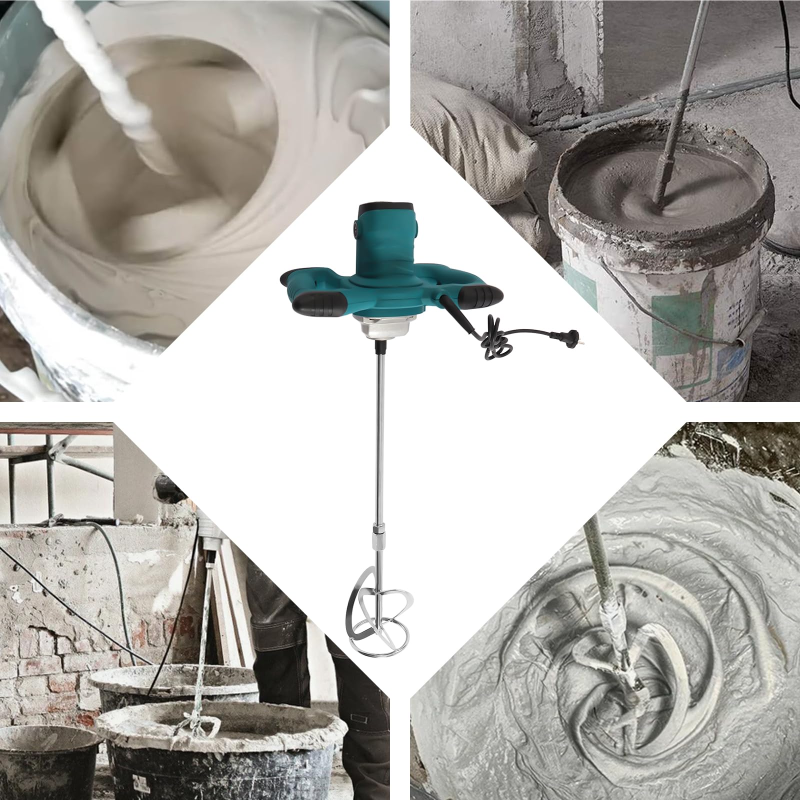 Snapklik.com : Cement Mixer 2100W Portable Electric Mud Mixer For ...