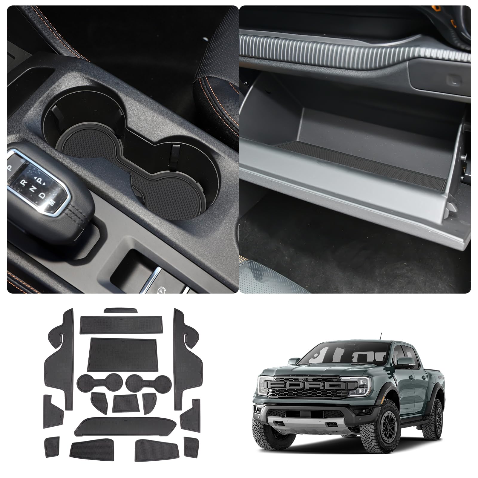 Amazon.com: LUWU for 2024 Ford Ranger Center Console Liners Mats 2024 ...