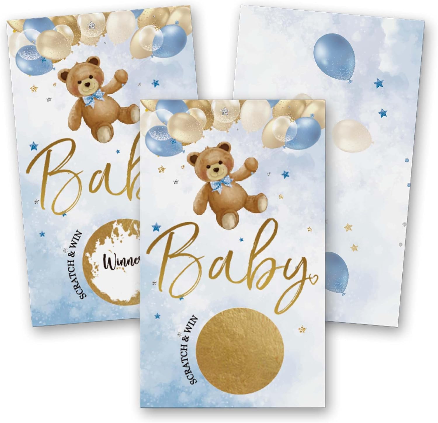 Amazon.com: sc34 Bear Scratch Off Game, Blue Balloon Bear Rose Lucky ...