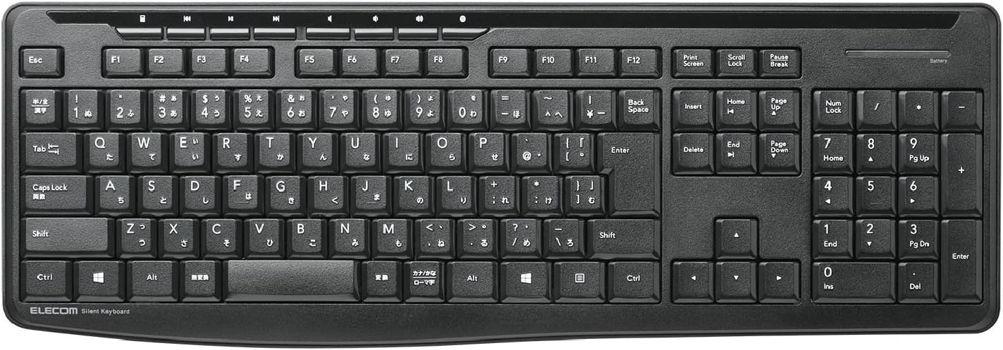 Amazon.com: ELECOM Wireless full keyboard Silent Membrane type with ...