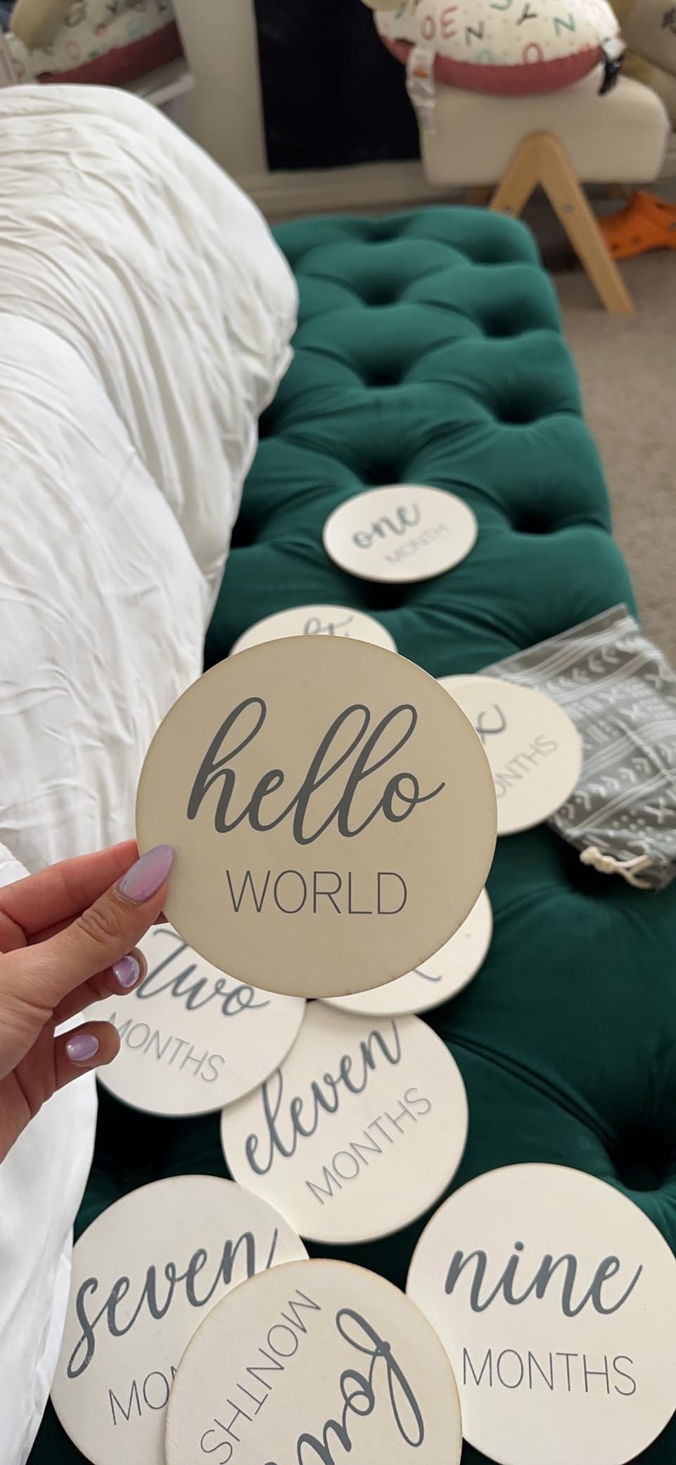 Amazon.com: Natural Baby Milestone Discs - White Stain Wood Milestone ...