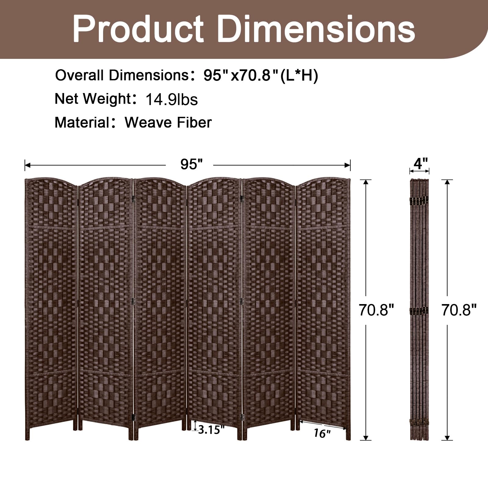 Snapklik.com : 6 Ft Tall Room Divider, Room Dividers And Folding ...