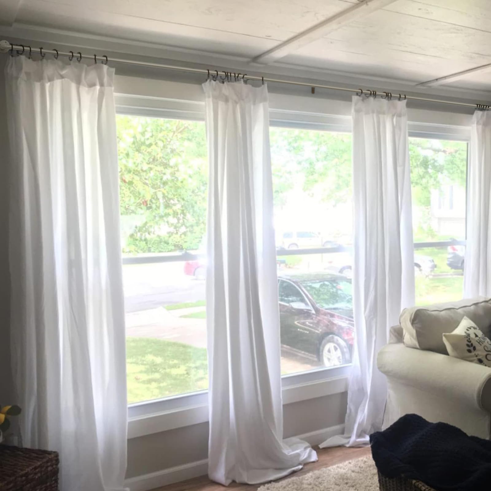 Snapklik.com : Curtain Rods For Windows 120 To 170, 1 Inch Industrial ...