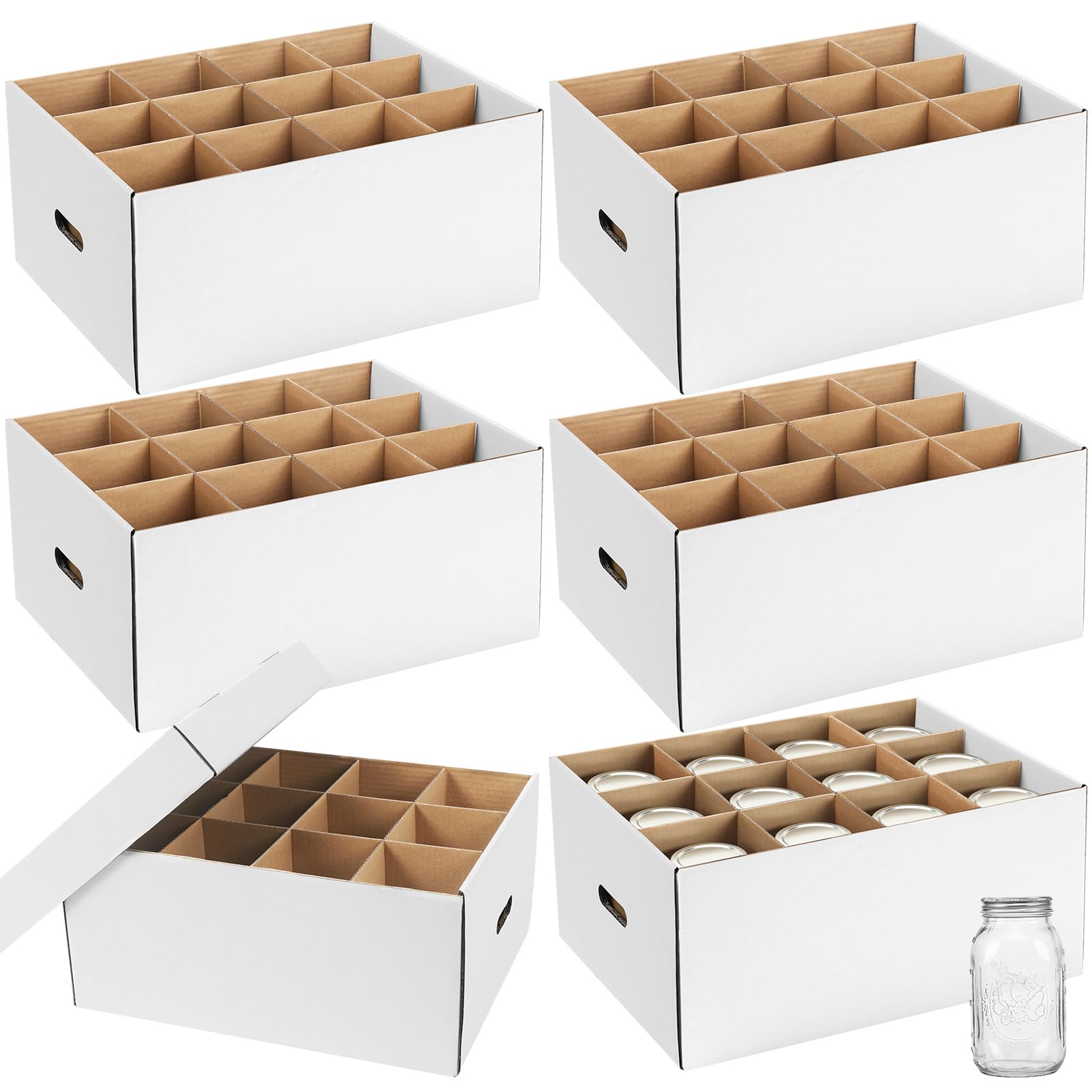 Amazon.com: Menkxi 6 Pieces Regular or Wide Mouth Mason Jar Storage Box ...