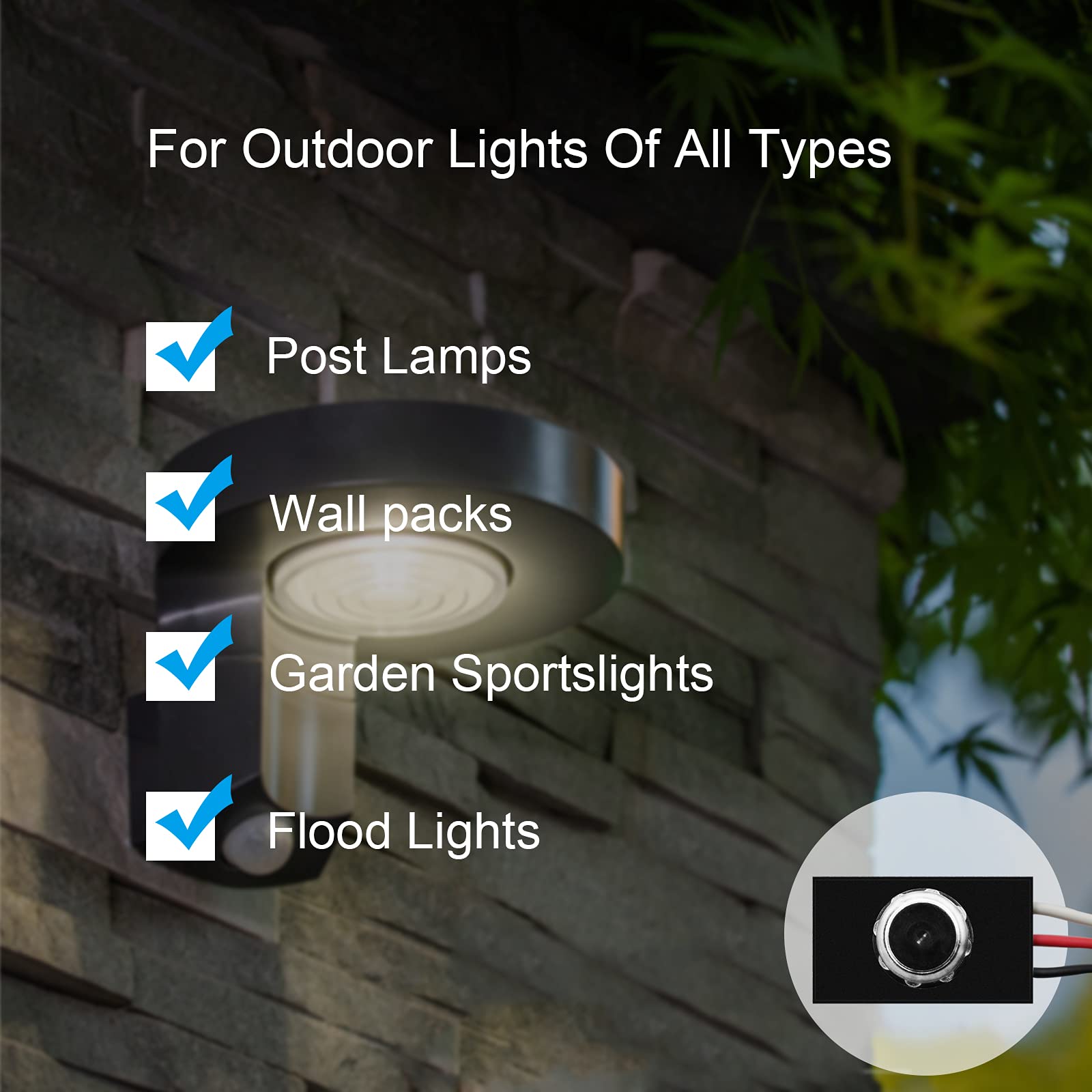 Dusk To Dawn Sensor Outdoor Outdoor Hard-Wired Post Eye Light Control ...