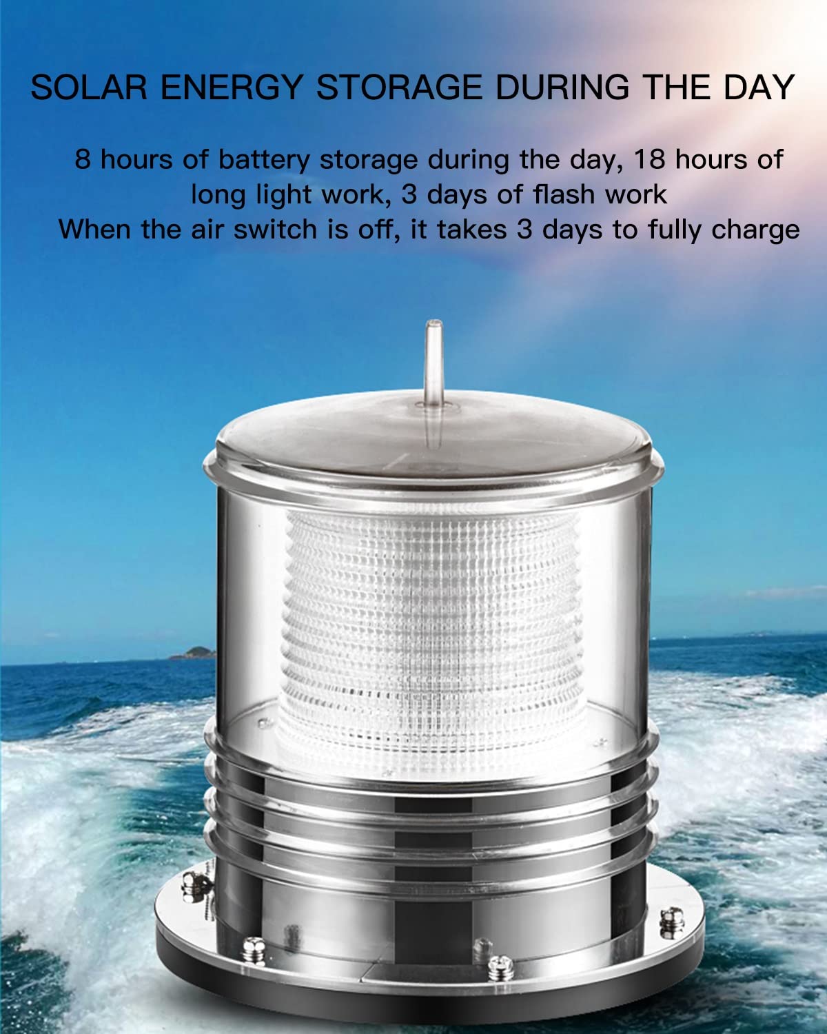 Anchor Marine Solar Light Carmanah LED Solar Marine Lantern In Red