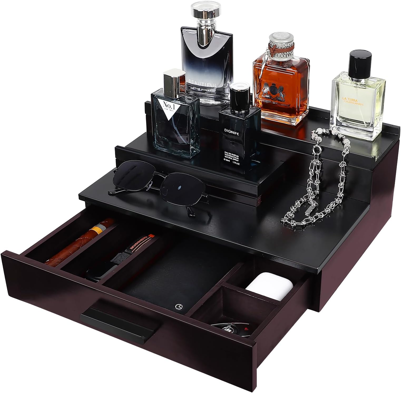 Amazon.com: ONUEMP Wooden Cologne Organizer for Men, Perfume Organizer ...